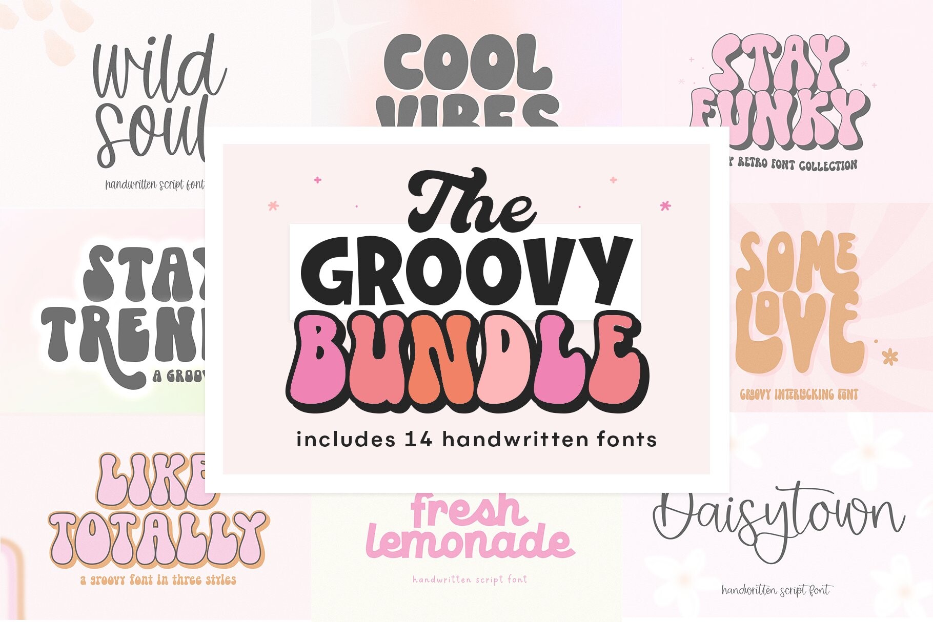 ArtStation - Retro Font Bundle | 14 Groovy Fonts