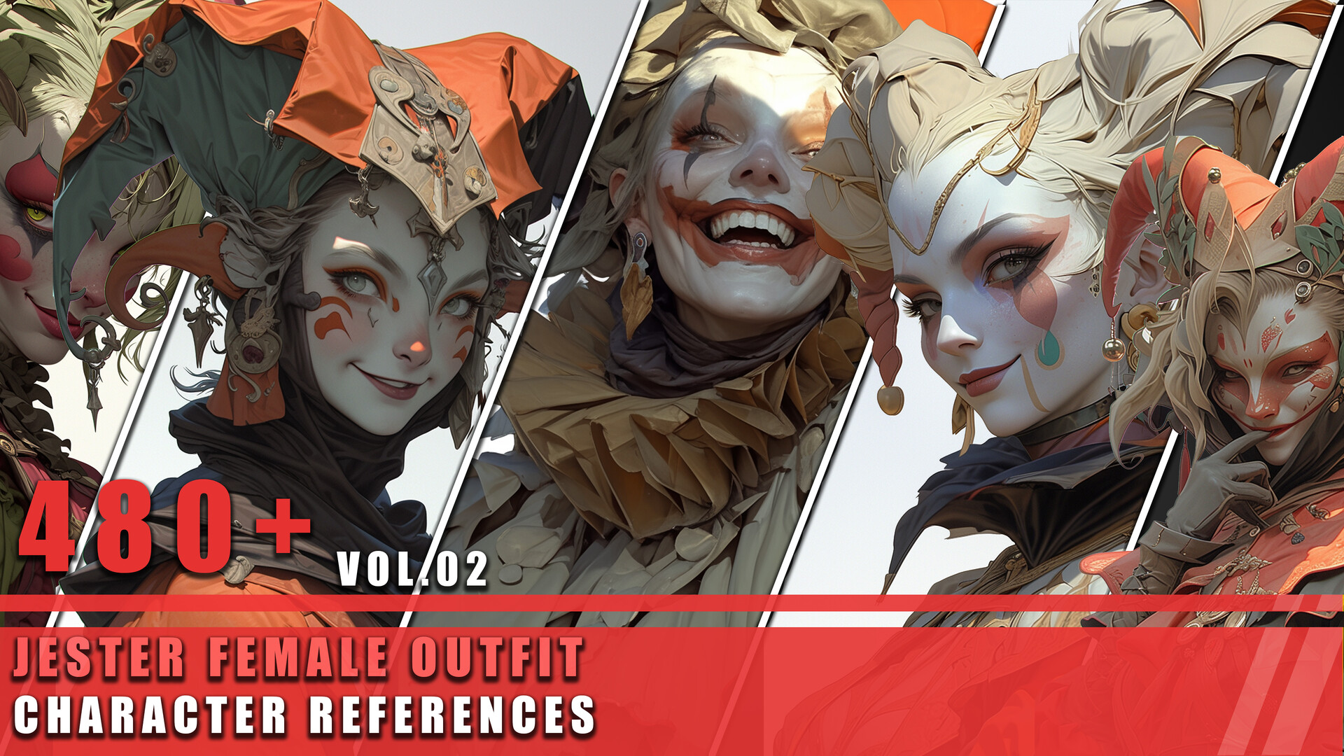 WaterLaw's Studio - 480+ Jester Female Outfit - Character References Vol.02