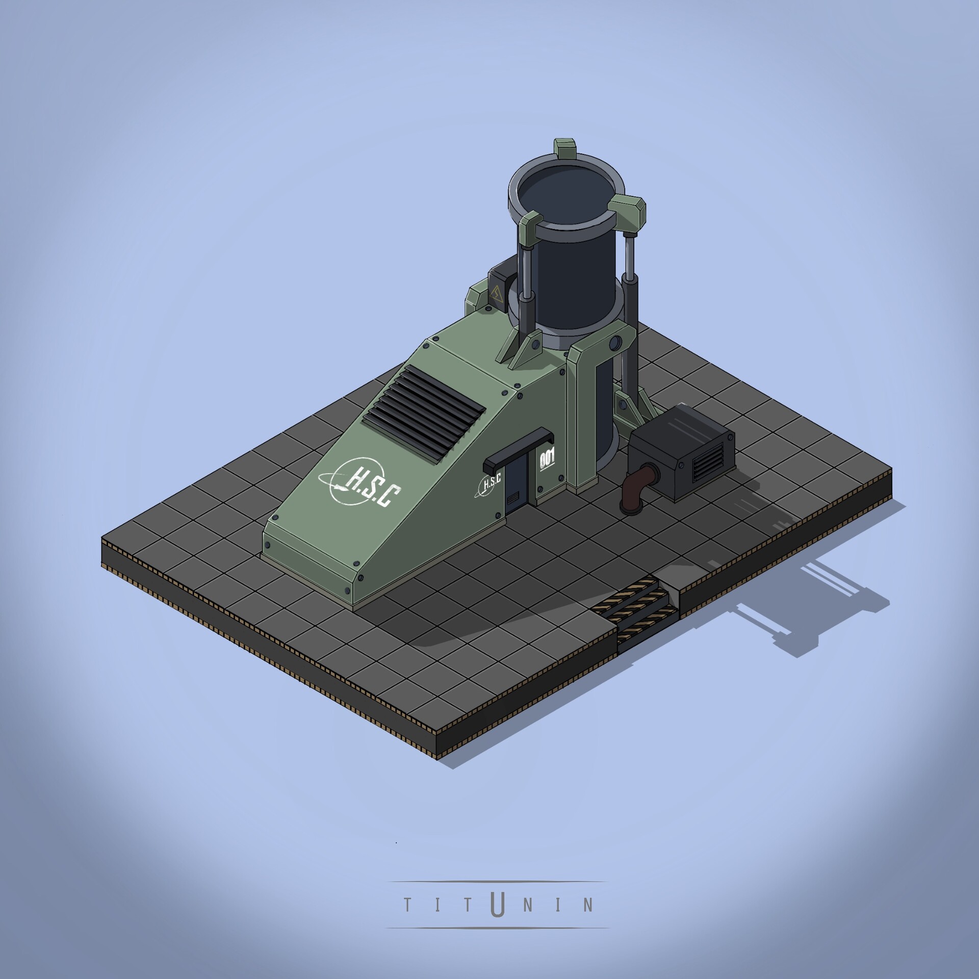 ArtStation - Mining station (2d concept + 3d model)
