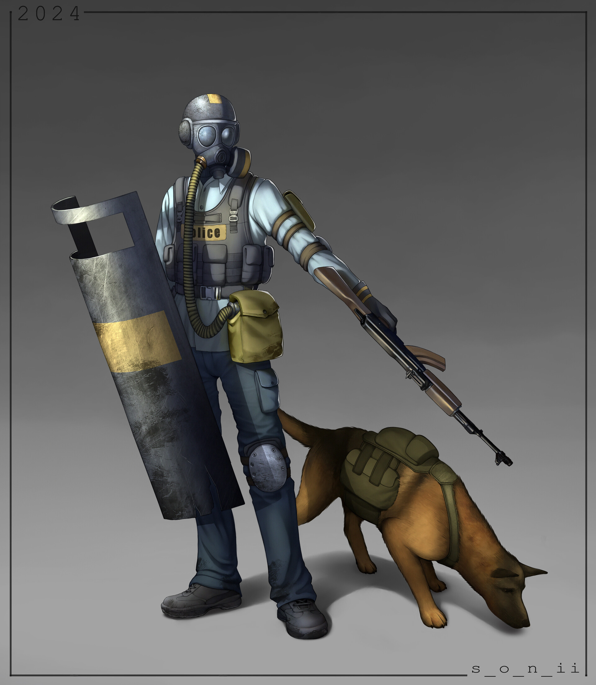 ArtStation - The post-apocalypse policeman