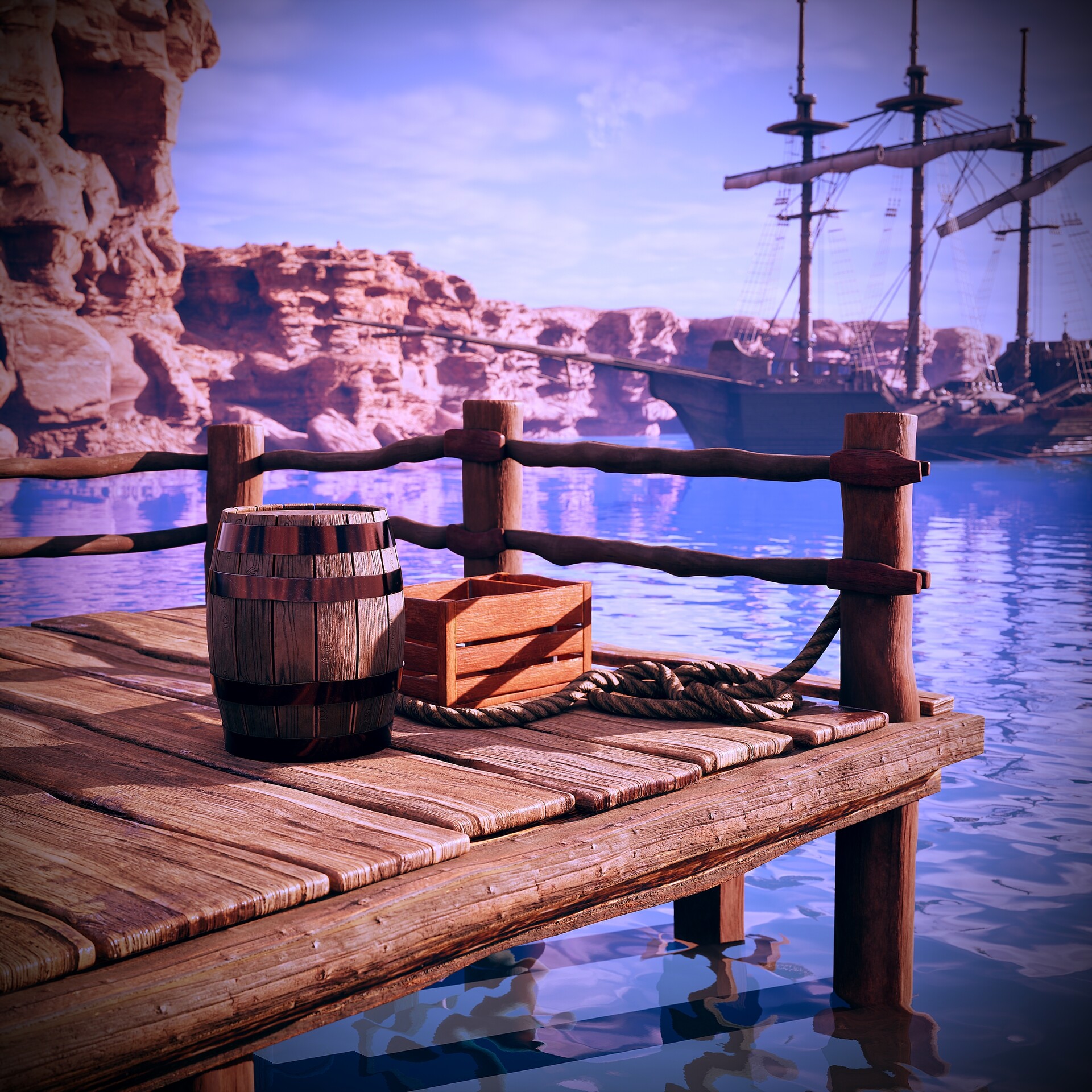 ArtStation - Ocean Side Dock