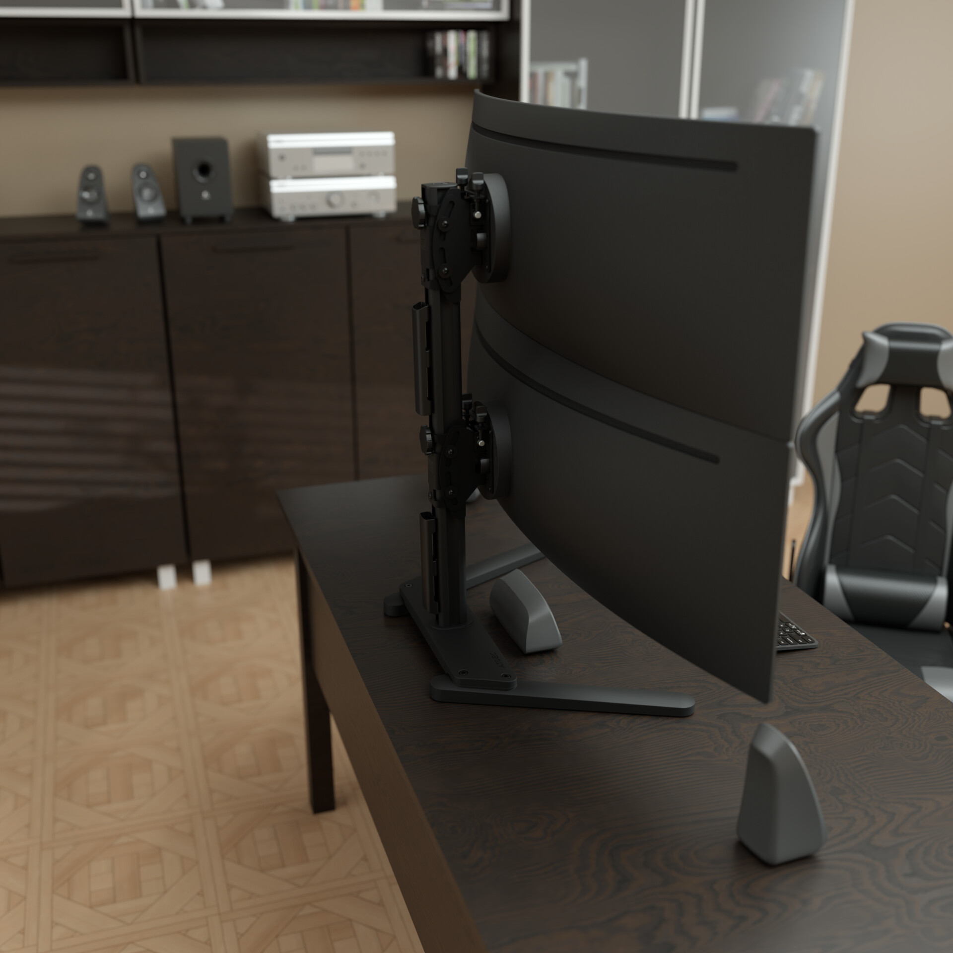 Aicrovision - Dual Monitor Workstation - 3D Product Rendering