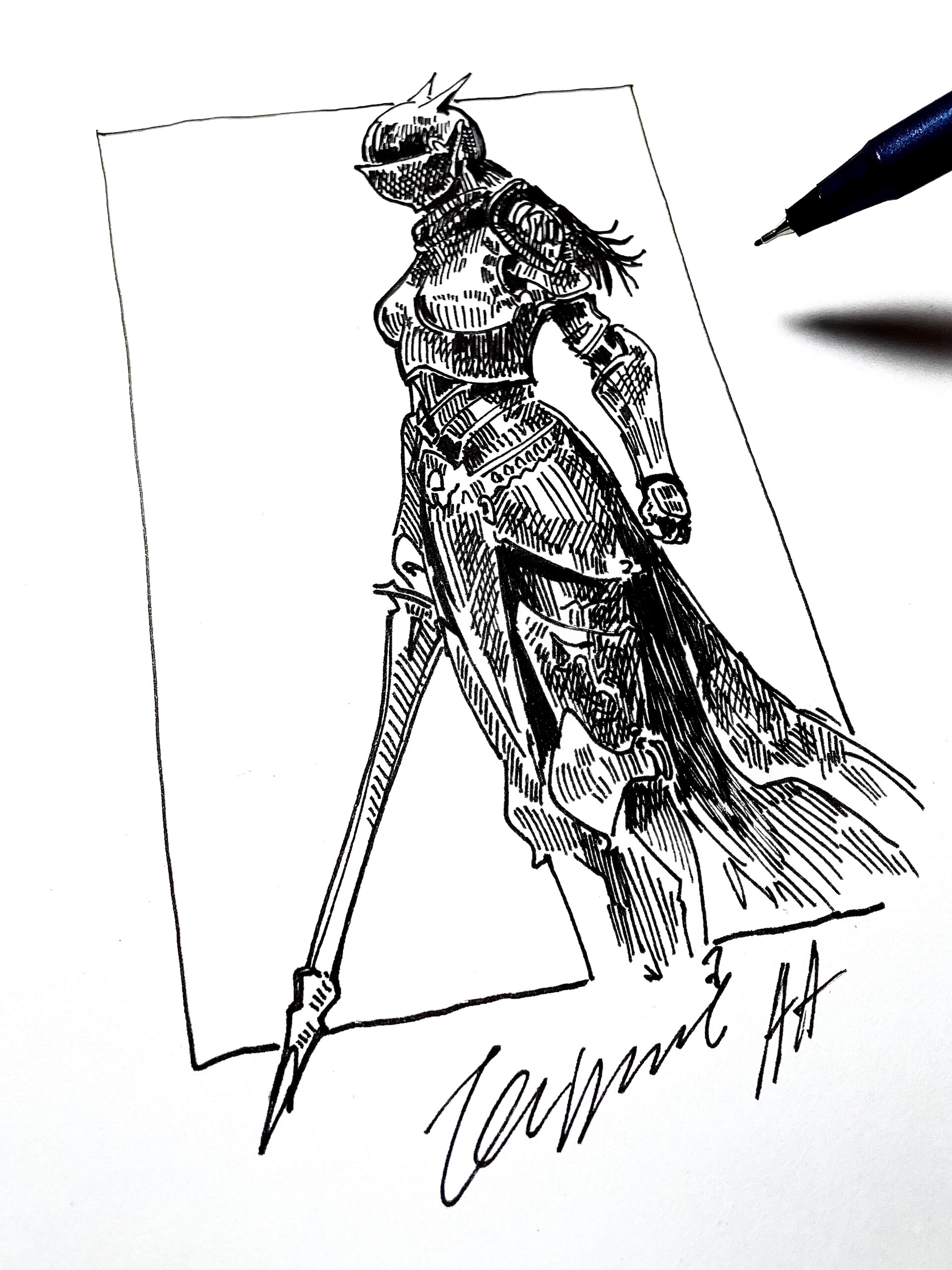 ArtStation - Moon Knight | ink drawing | speed drawing | no ai | aa ...