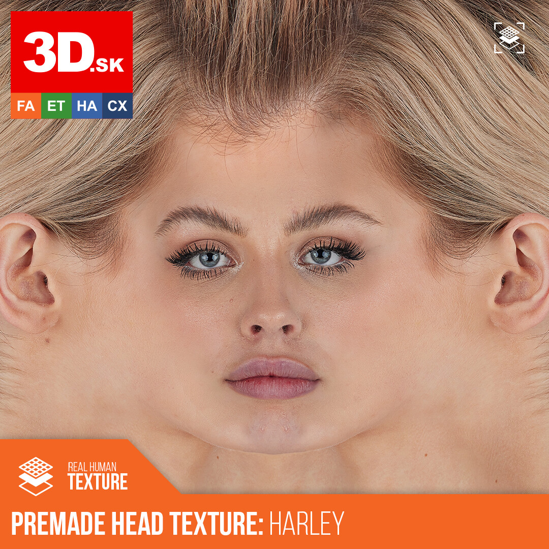 3D.SK - Master your character designs with Harley's Premade Head Texture!