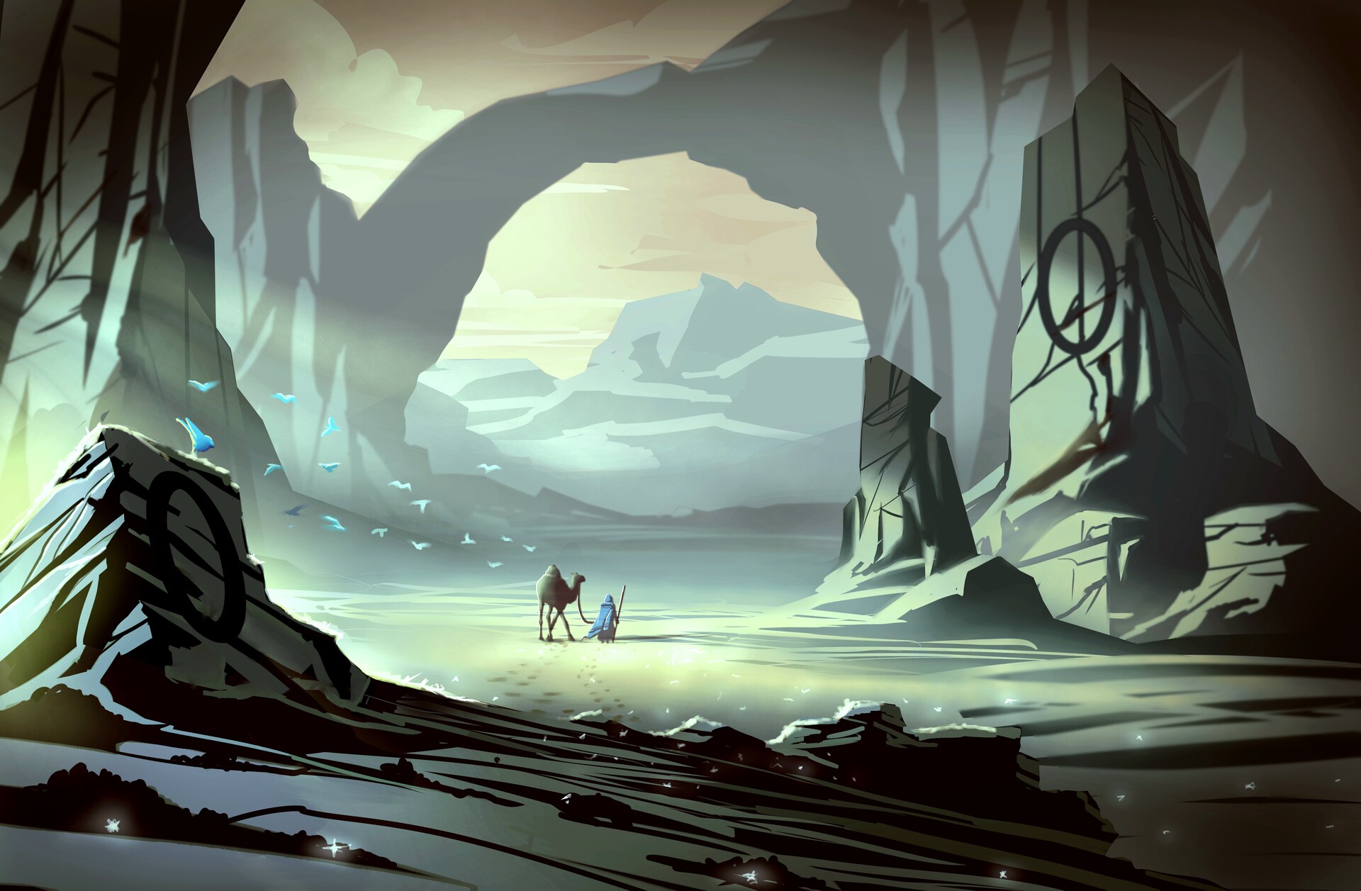 ArtStation - Alien canyon concept