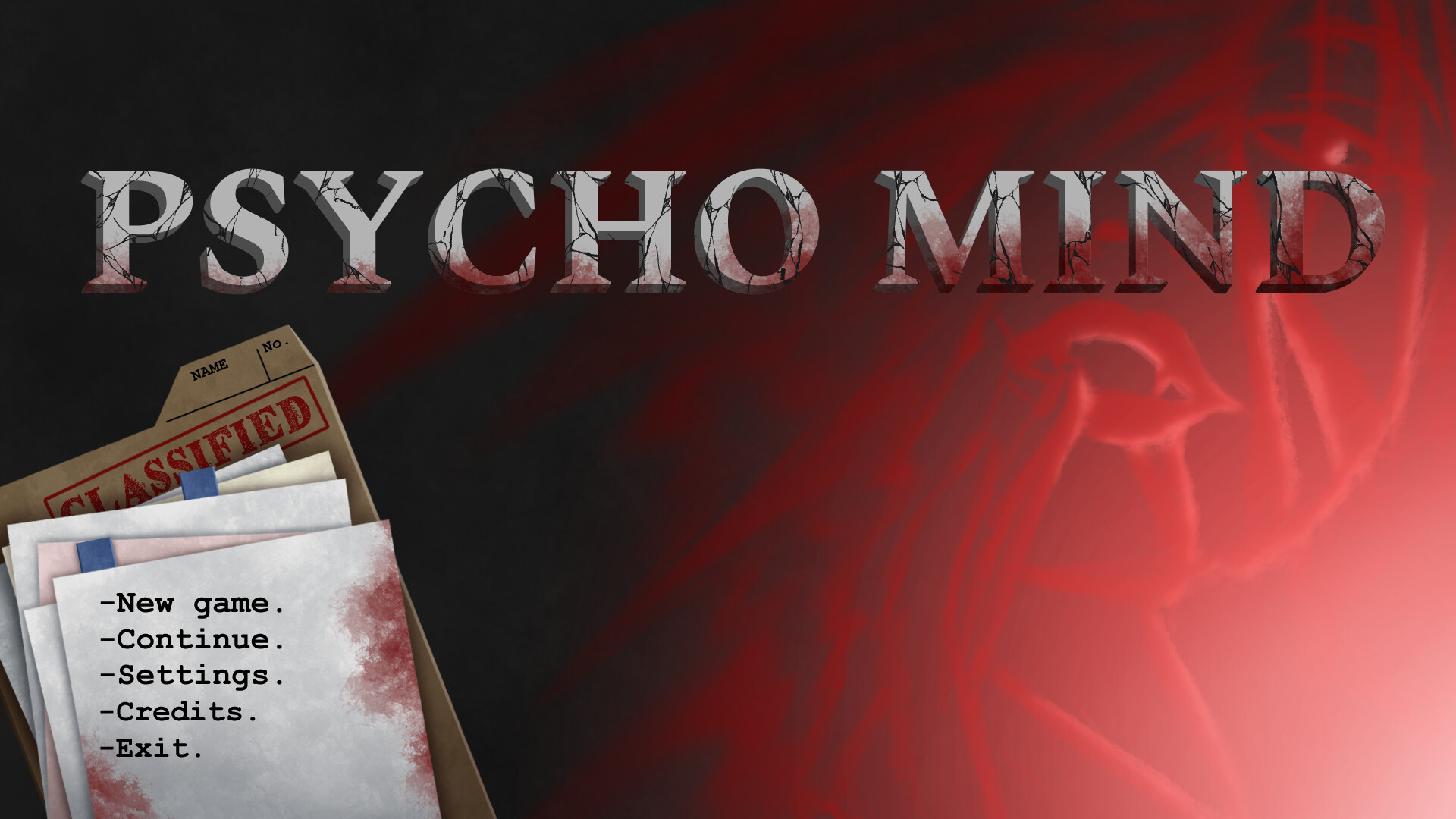 ArtStation - Psycho Mind main menu mock up