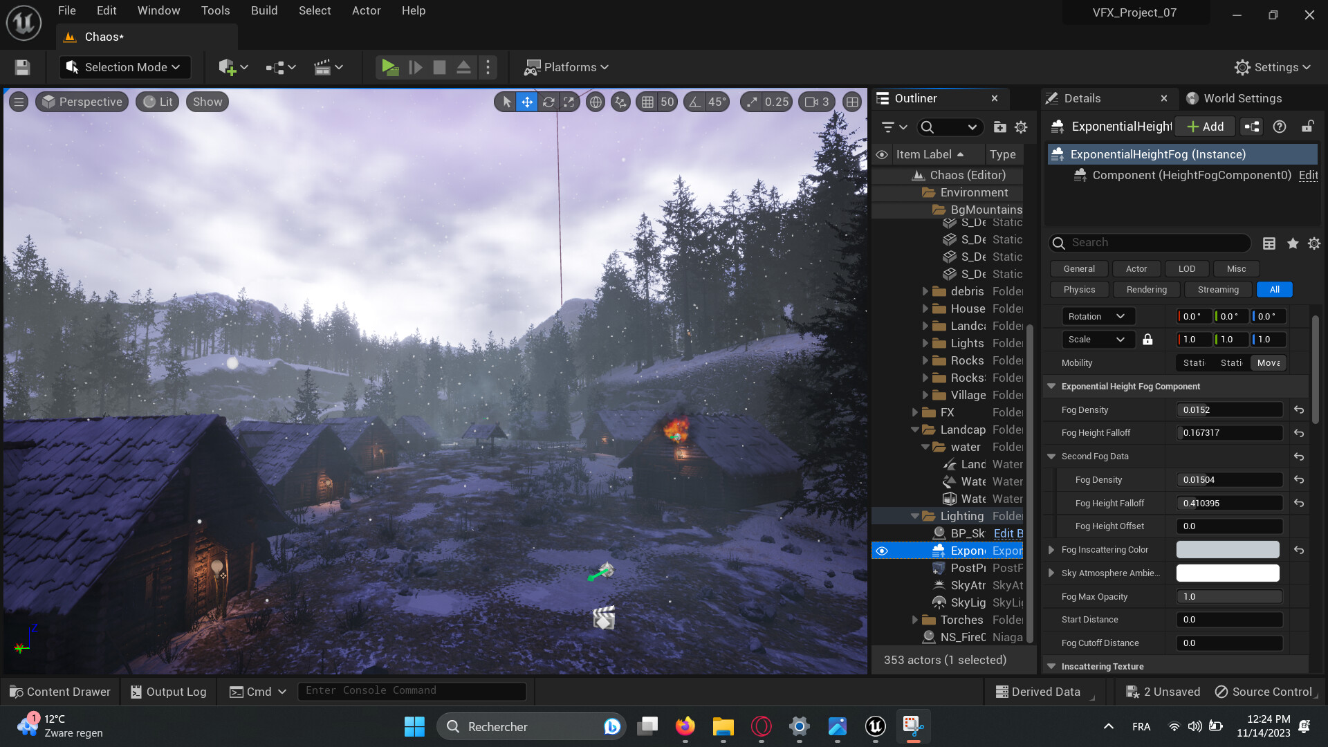 Sara Longo - Mountain Village VFX (Niagara System)