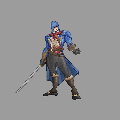 ArtStation - Arno - AC Unity_ Test pixel art idle stance animation