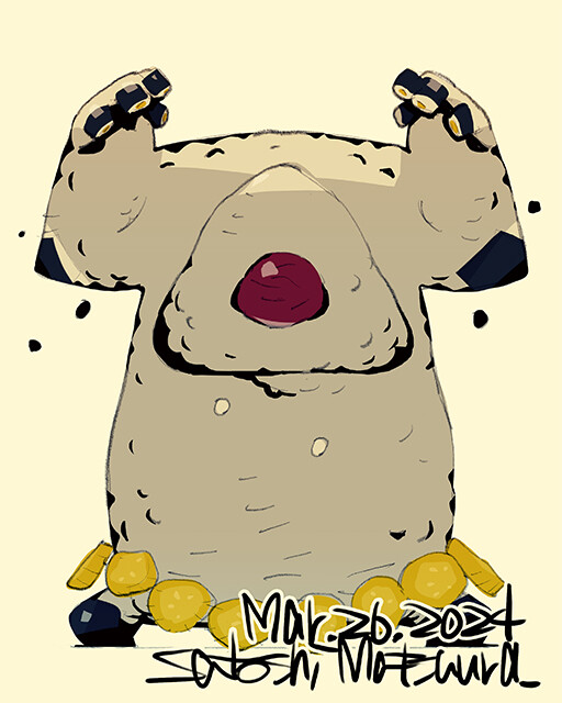ArtStation - Rice ball Golem UMEBOSHI