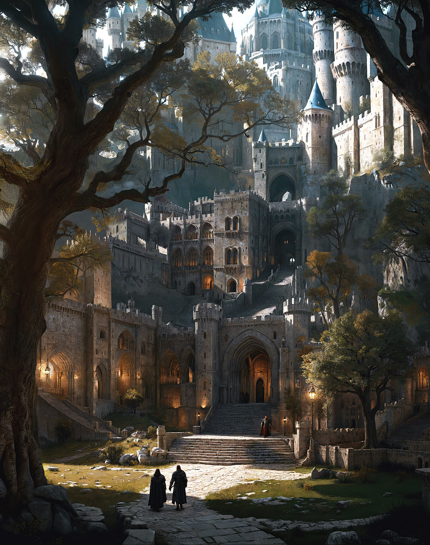 ArtStation - Morning in the Castle Courtyard