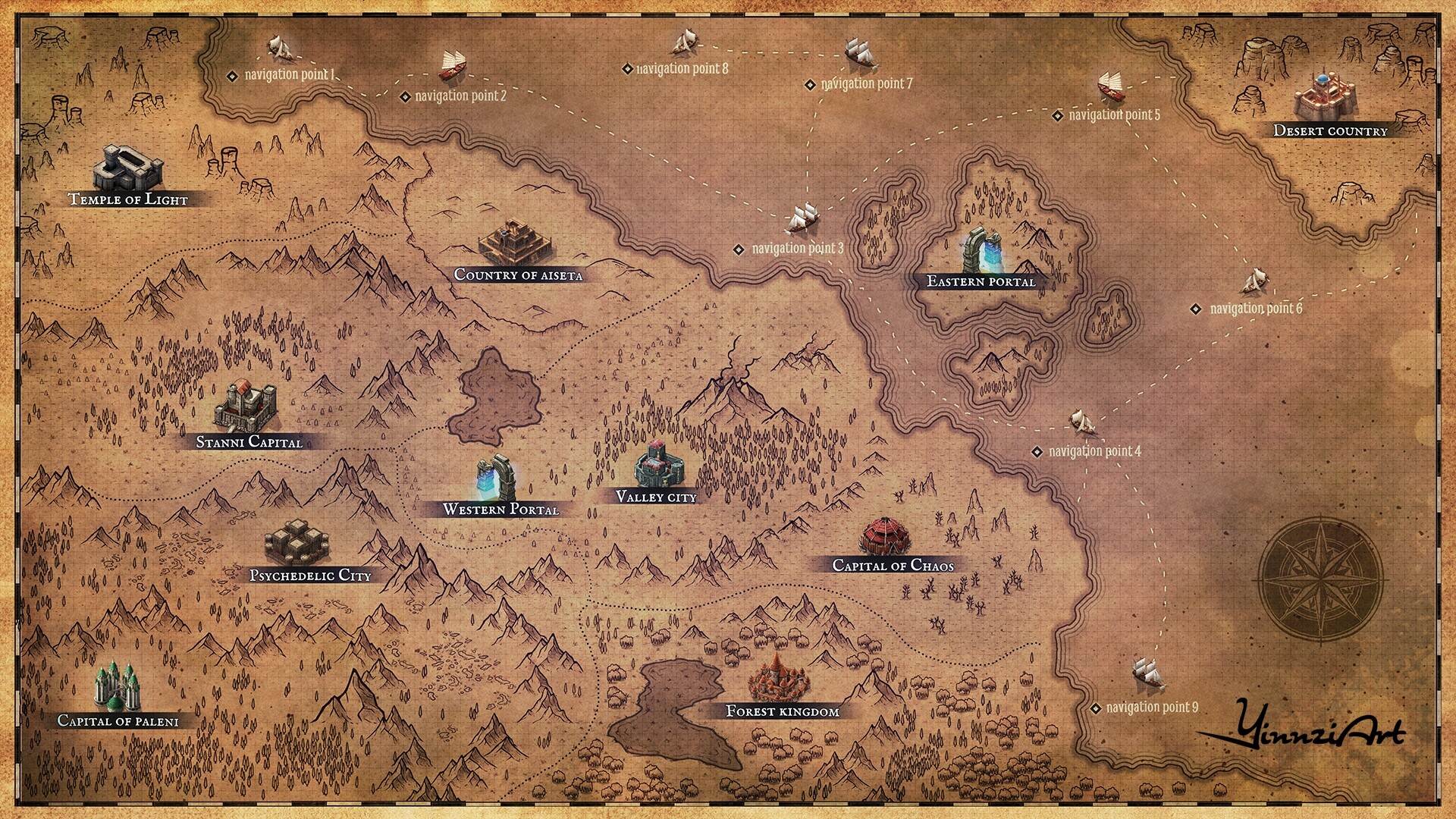 ArtStation - 在线编辑羊皮纸地图 parchment map