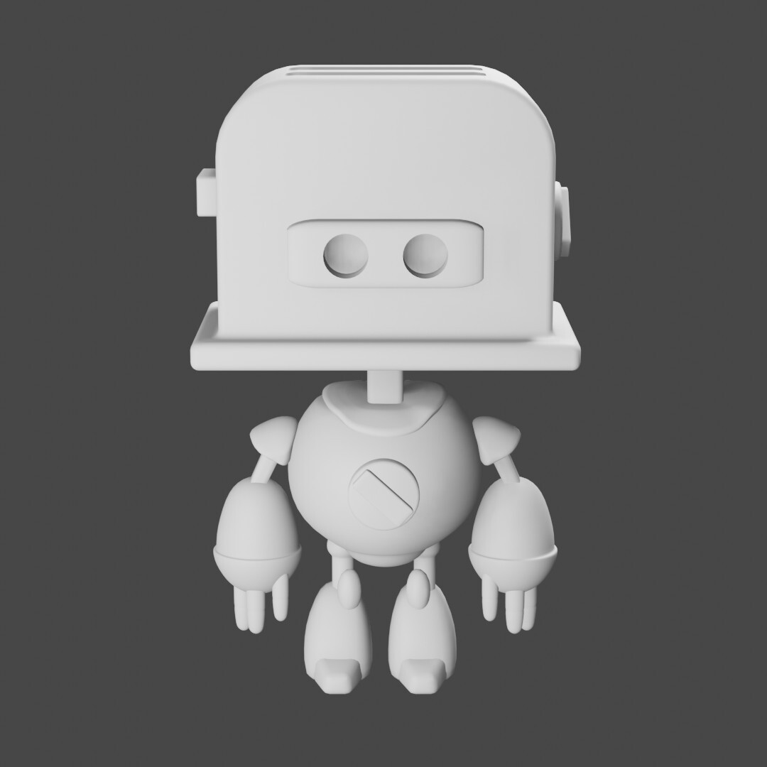 ArtStation - Modeling concept "Robot toaster" in Blender
