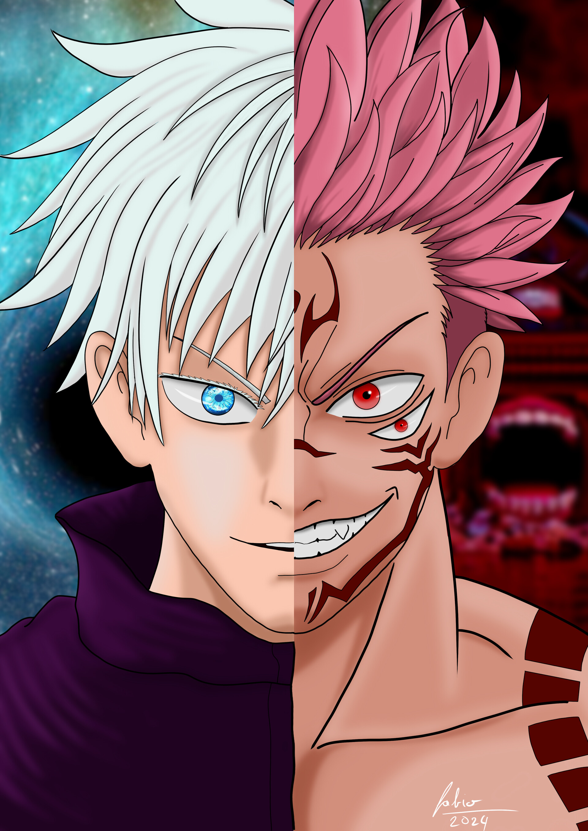 ArtStation - jujutsu kaisen, sukuna / Gojo