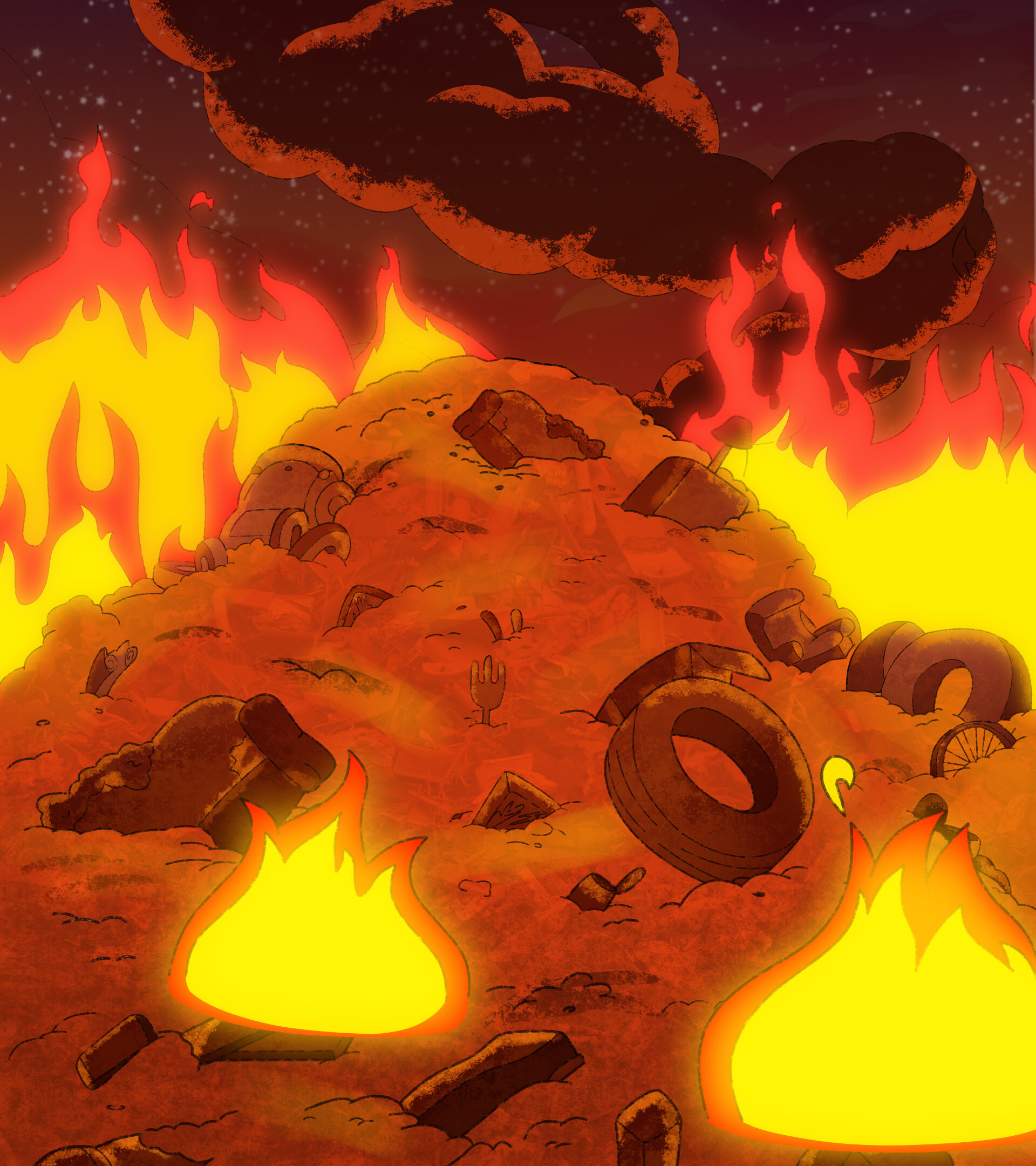 ArtStation - The world on fire - Background - Background Design