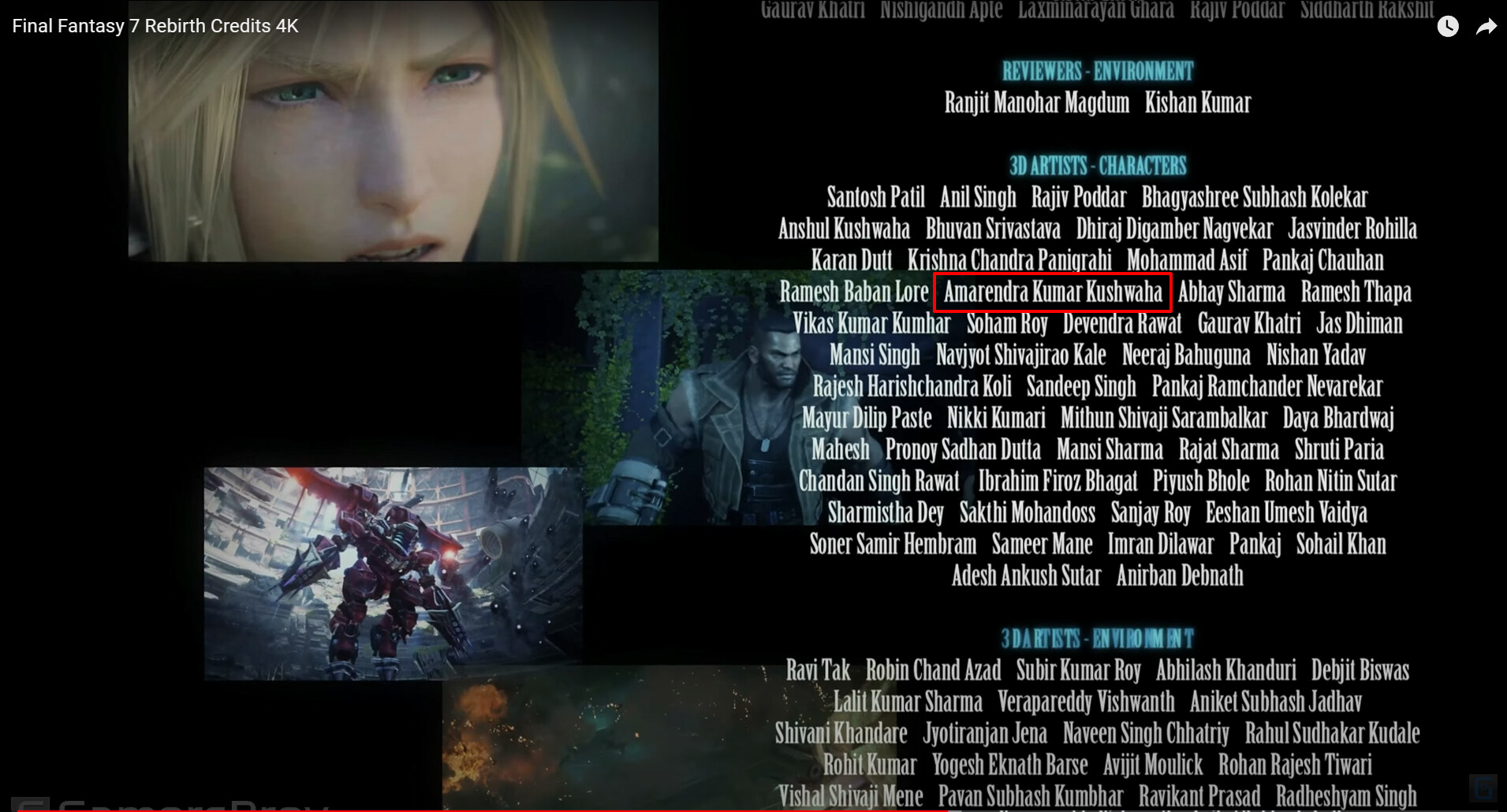 ArtStation - Final Fantasy 7 Rebirth Credits