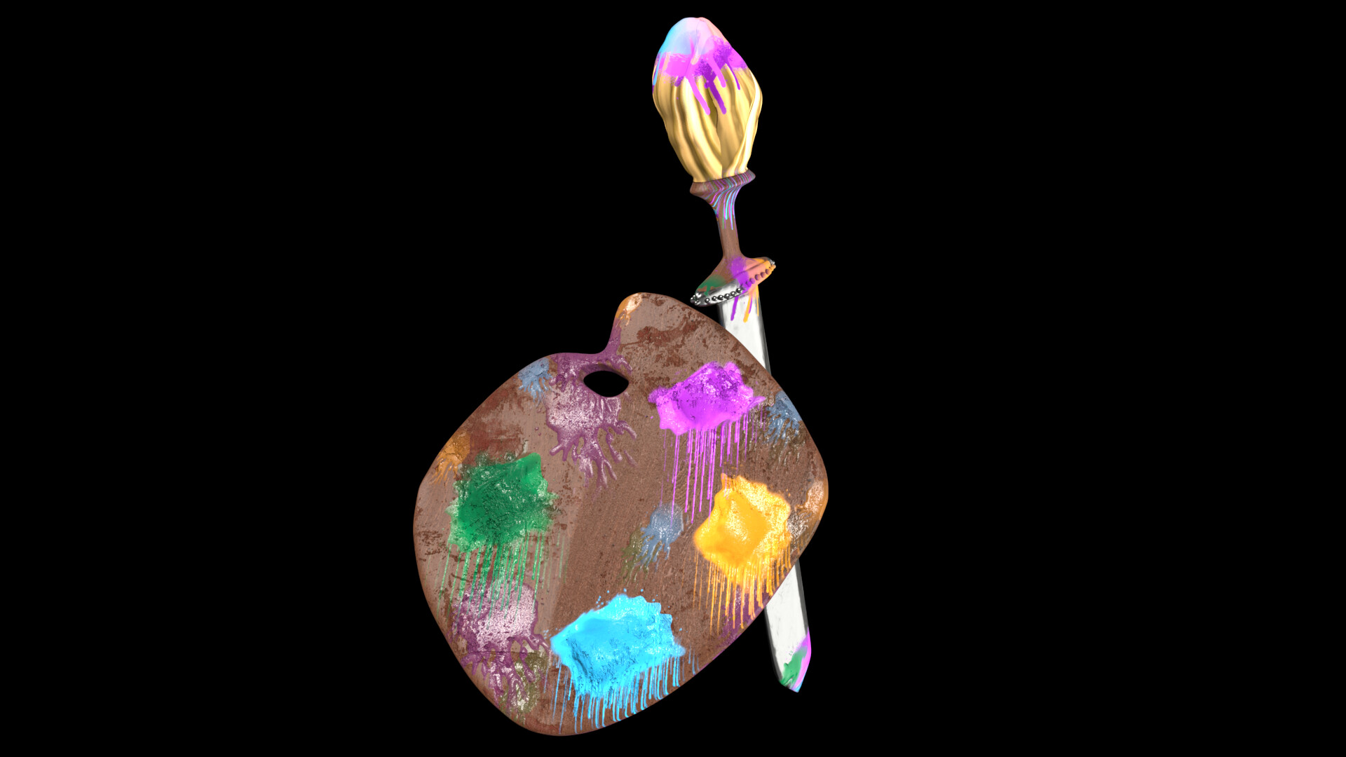 ArtStation - Palette & Paintbrush Weapon Kit