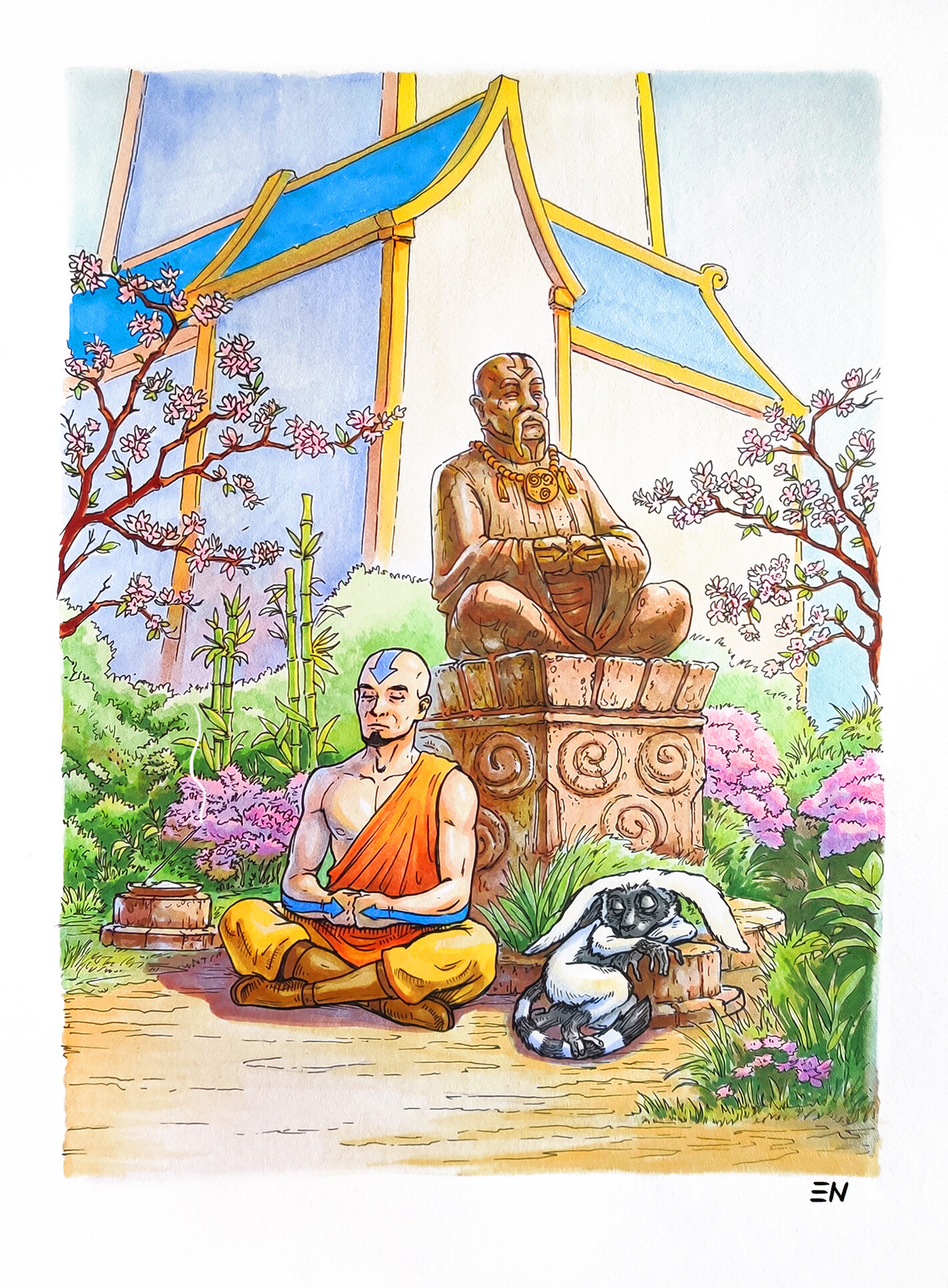 ArtStation - Avatar Aang's meditation time. ATLA