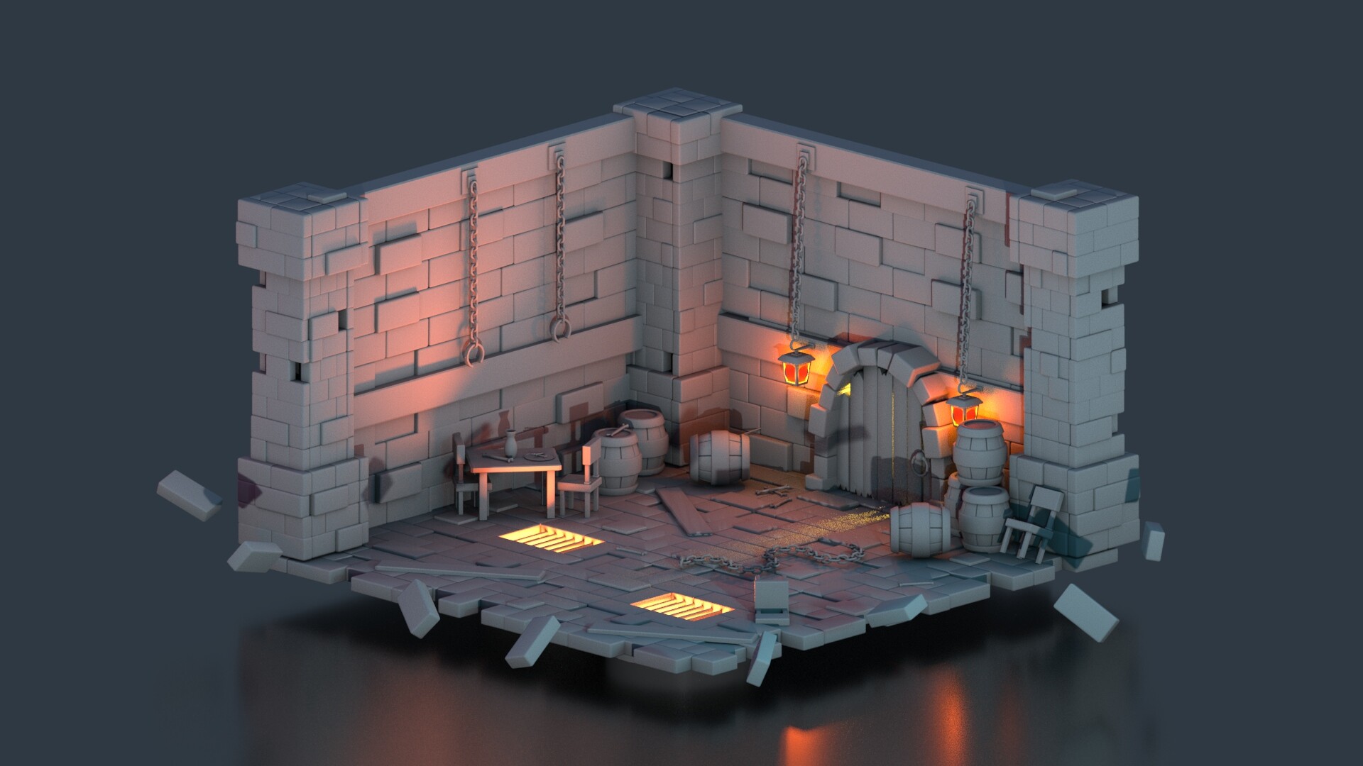 ArtStation - Calabozo Isometrico