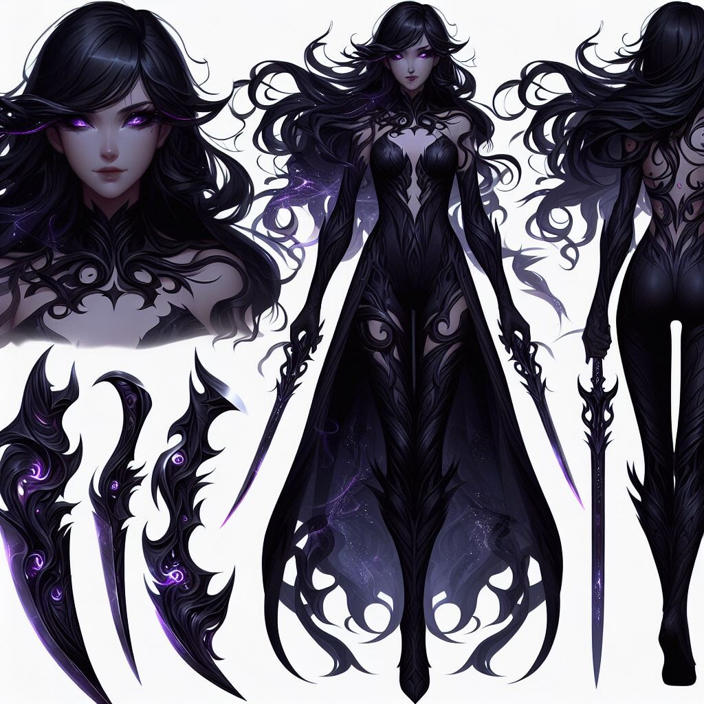 ArtStation - Character Sheet: Lyra the Shadow Weaver