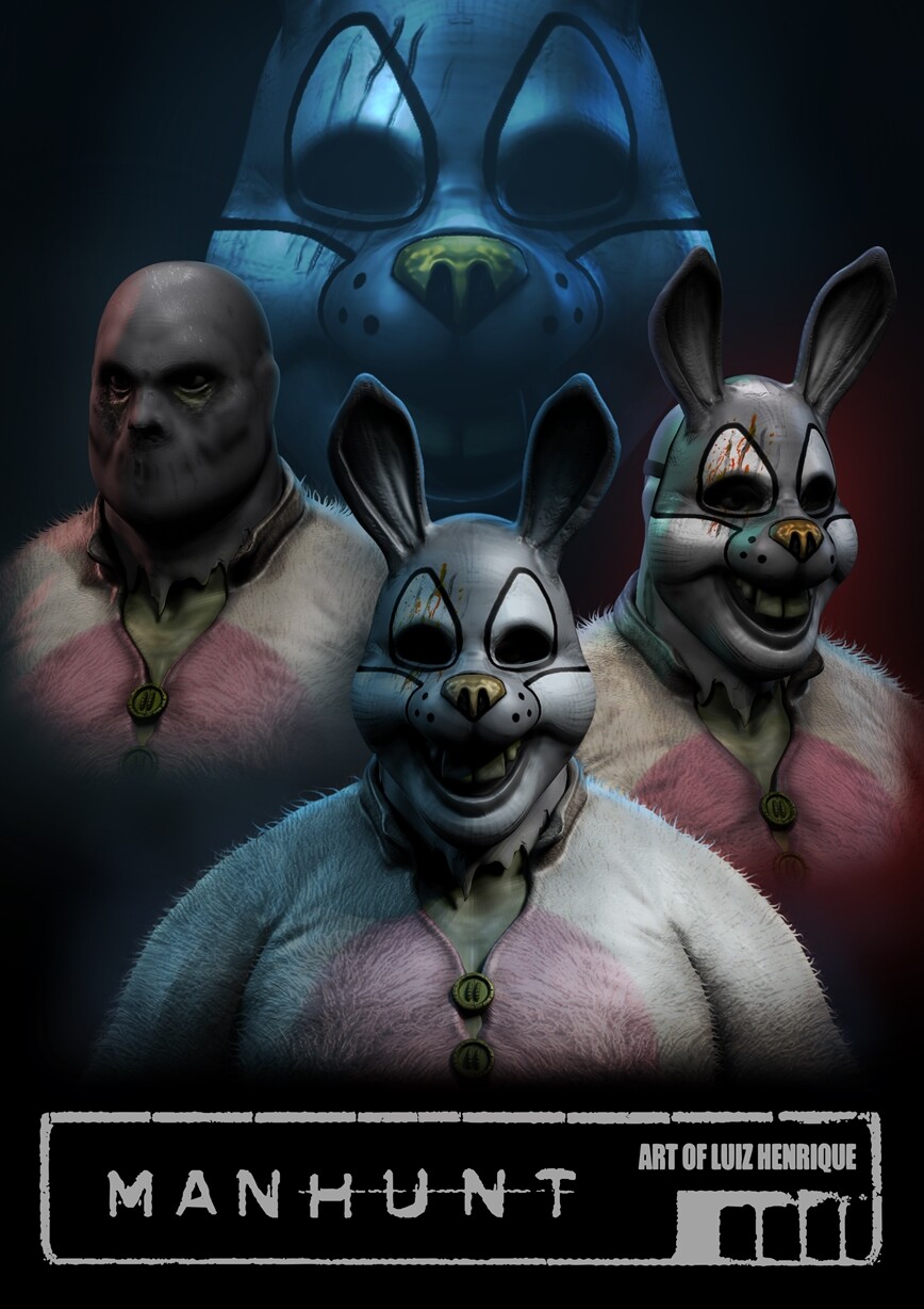 ArtStation - Manhunt - White Rabbit - Gaming poster - Remastered