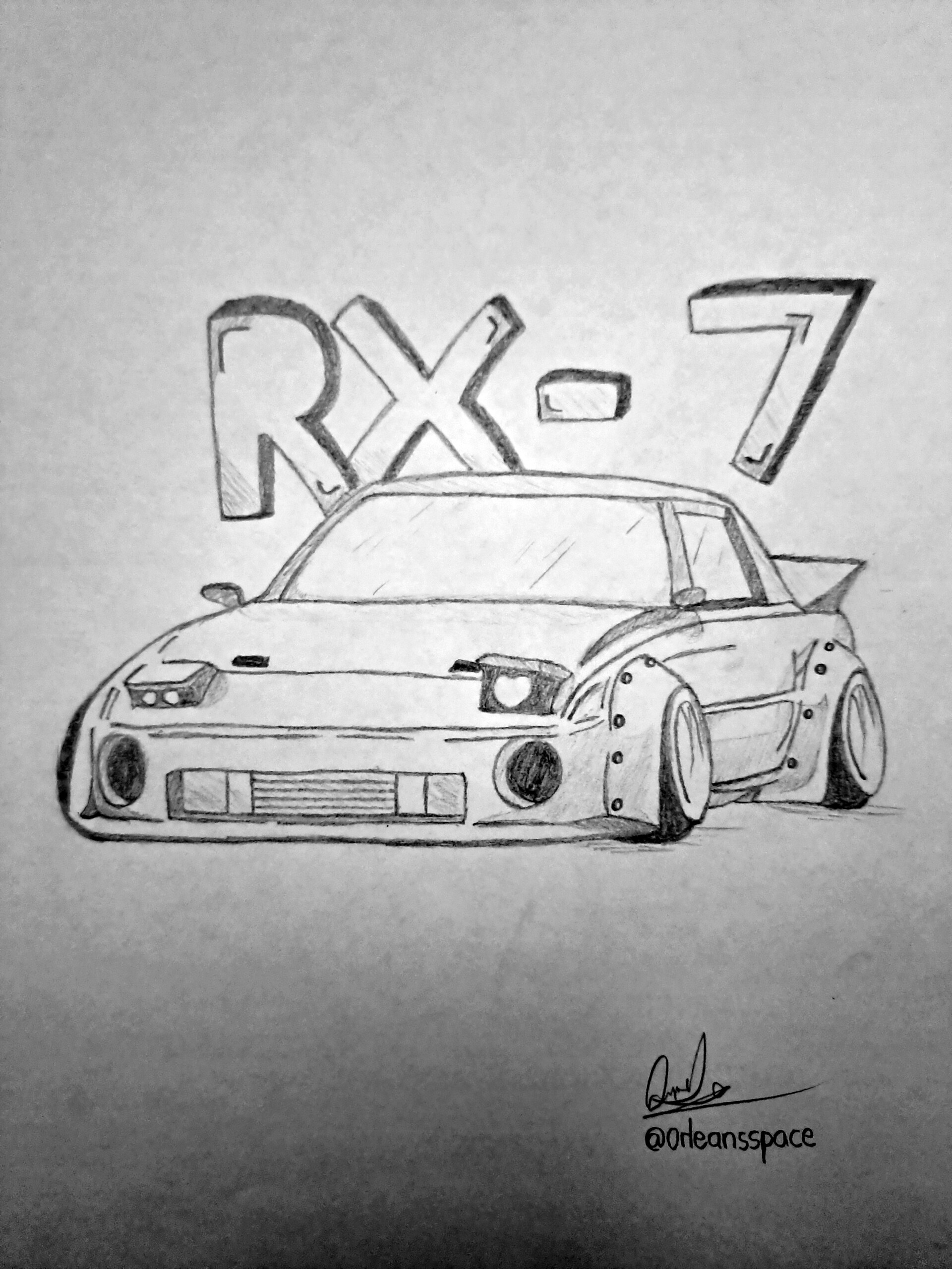 ArtStation - Mazda RX-7 SA22C (FB3S) ~ Sketch