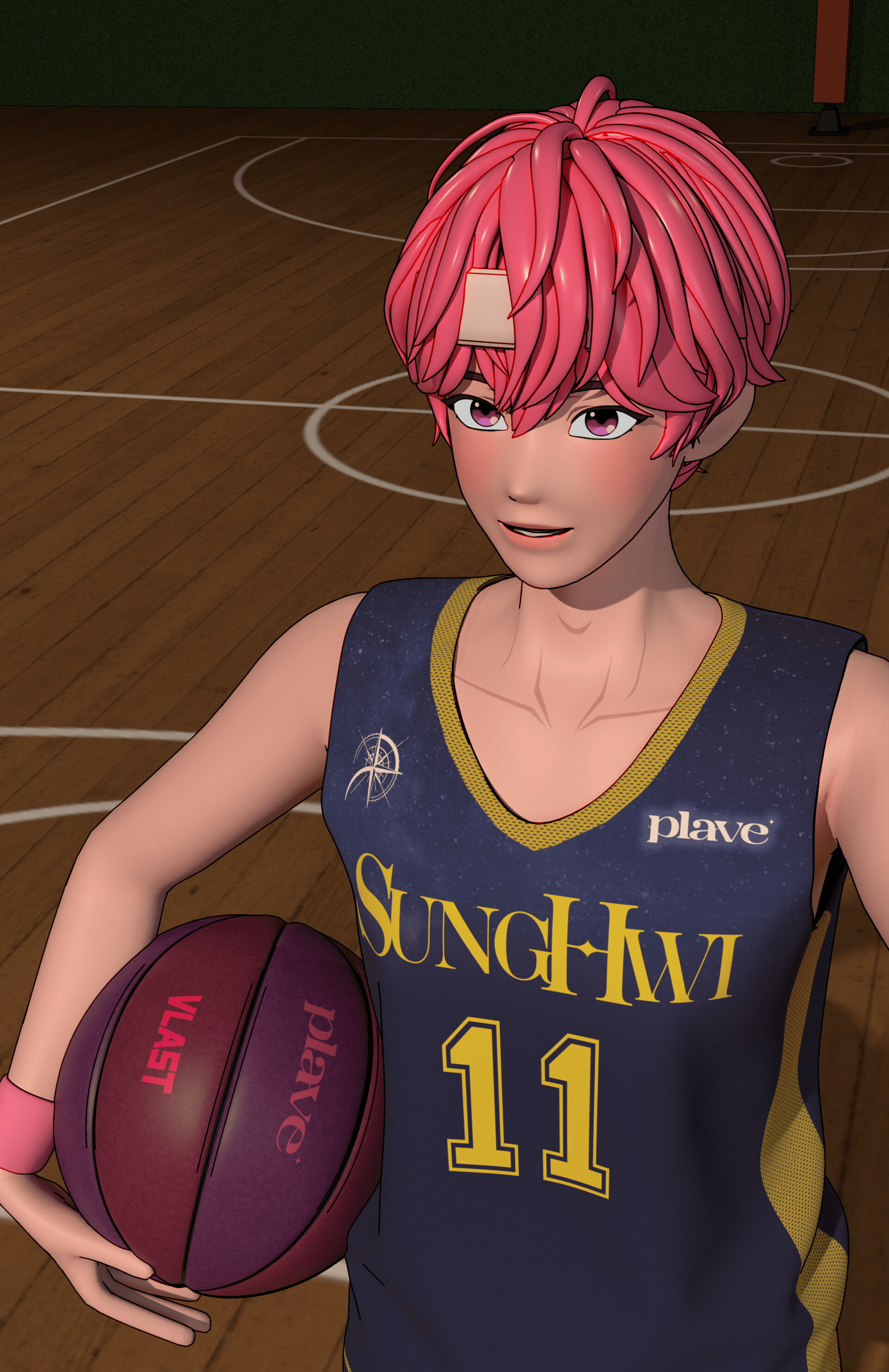 ArtStation - PLAVE CHAE-BAMBY 3D fanart 플레이브 채밤비 농구선수 팬아트