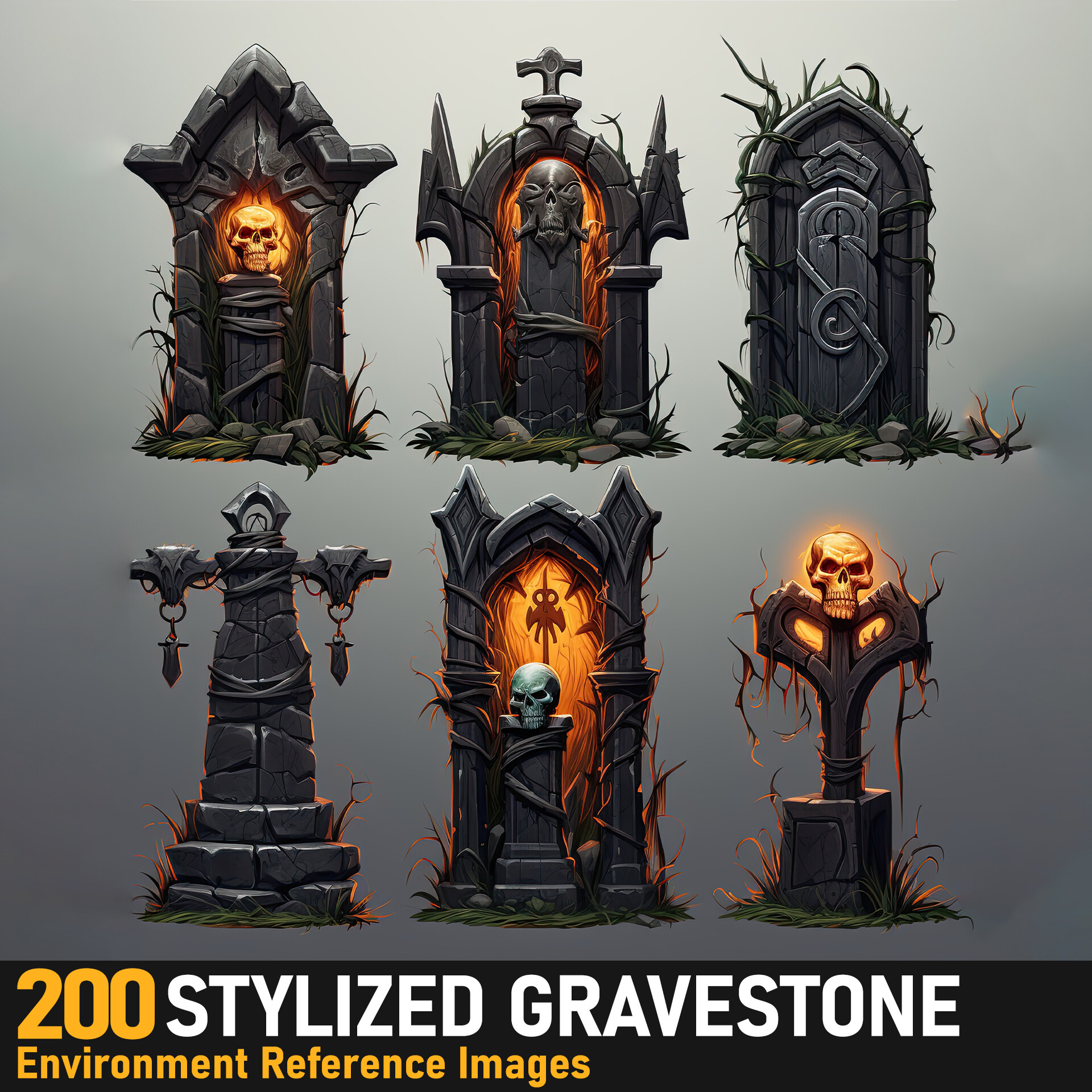 ArtStation - Stylized Gravestones|4K Reference Images