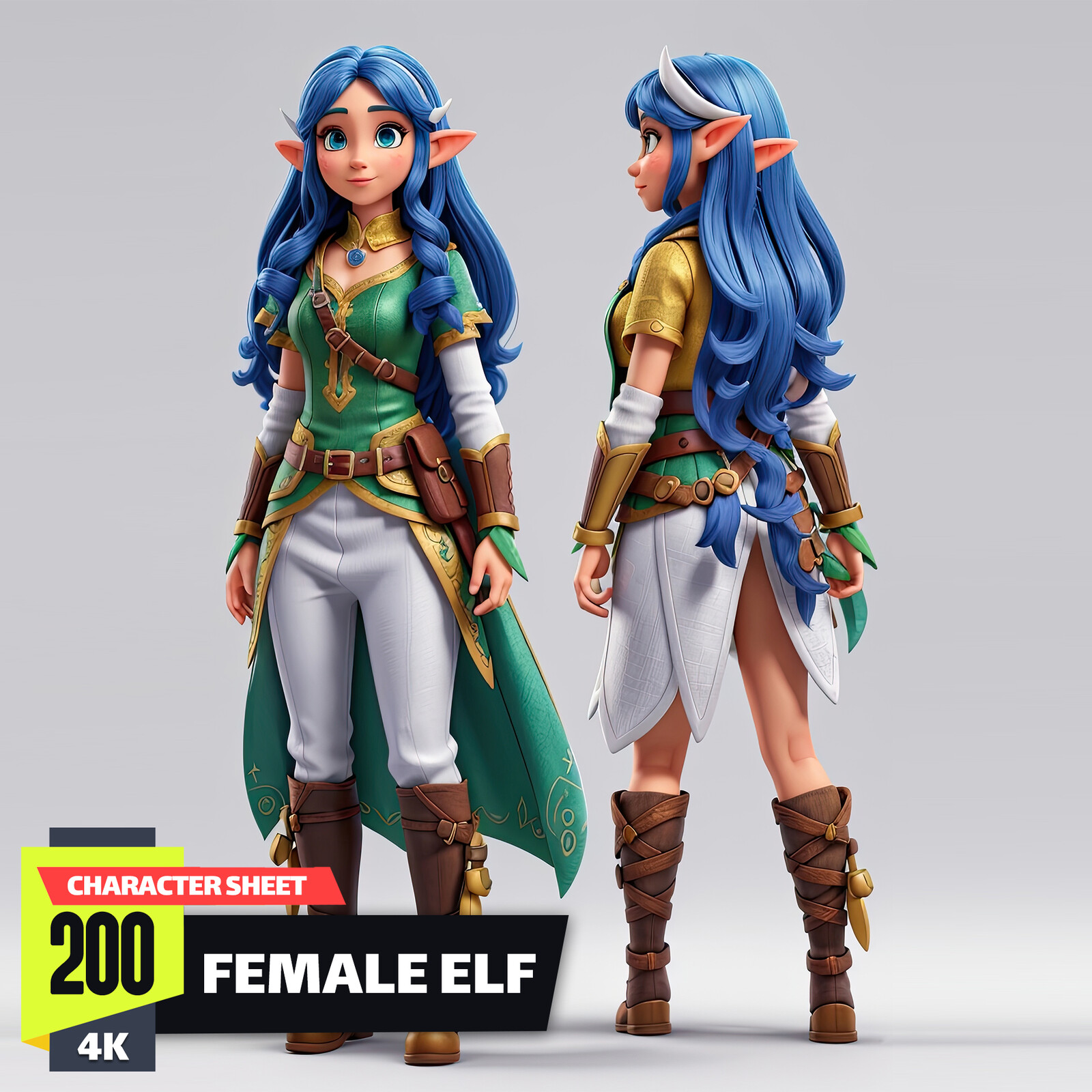 Starseed boy - Female Elf | Character sheet VOL.01 | Reference Images
