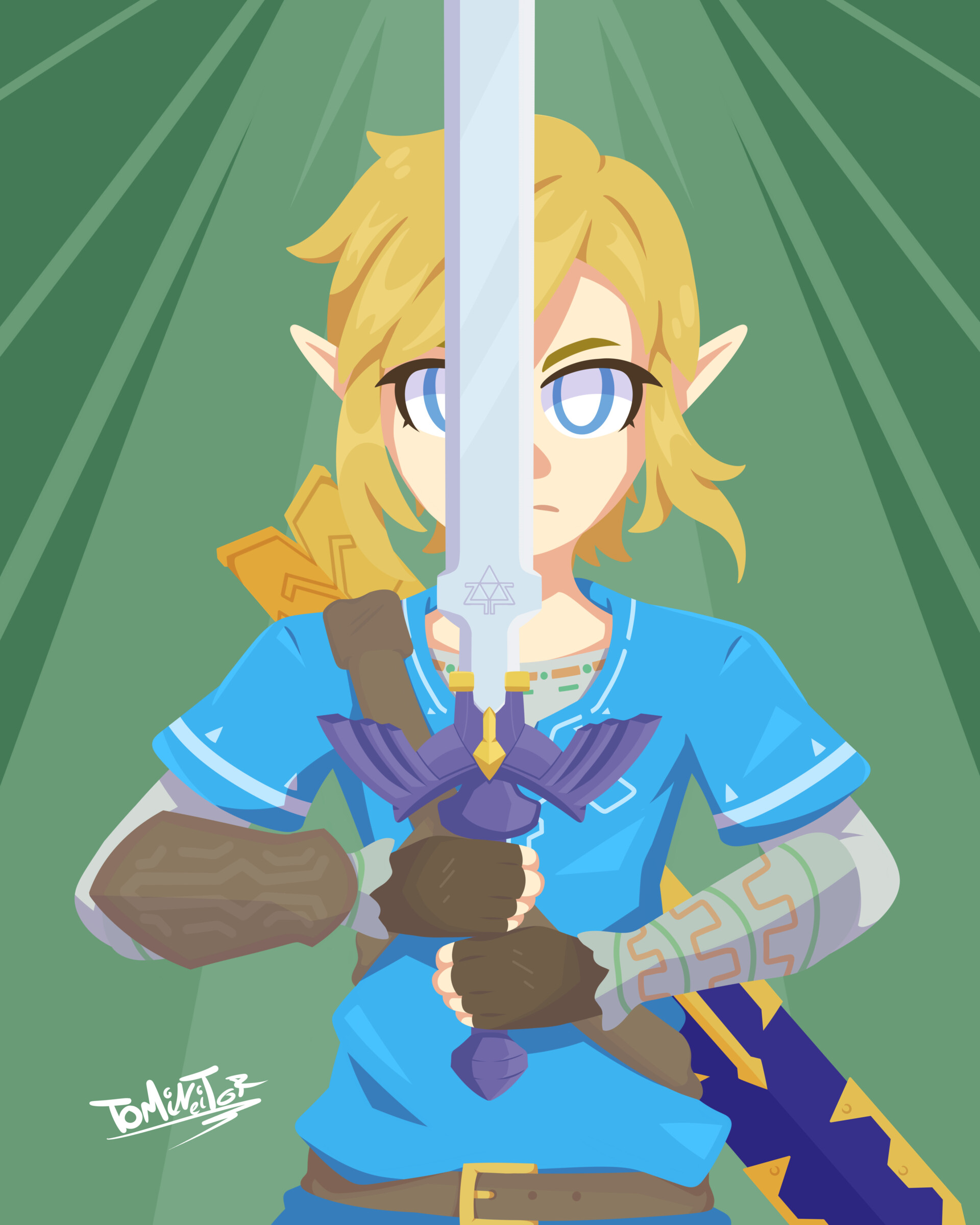 ArtStation - Link & Master Sword - Zelda Breath of The Wild