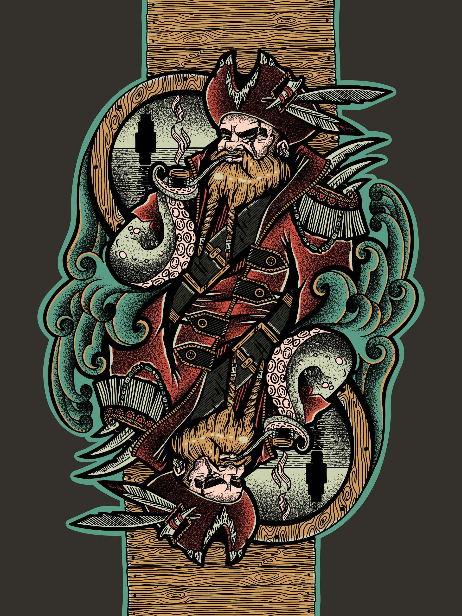 ArtStation - pirate playing cards illustration