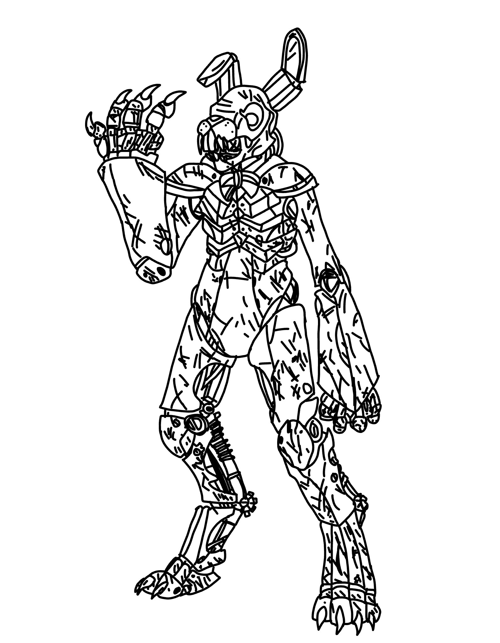 fnaf nightmare bonnie coloring pages