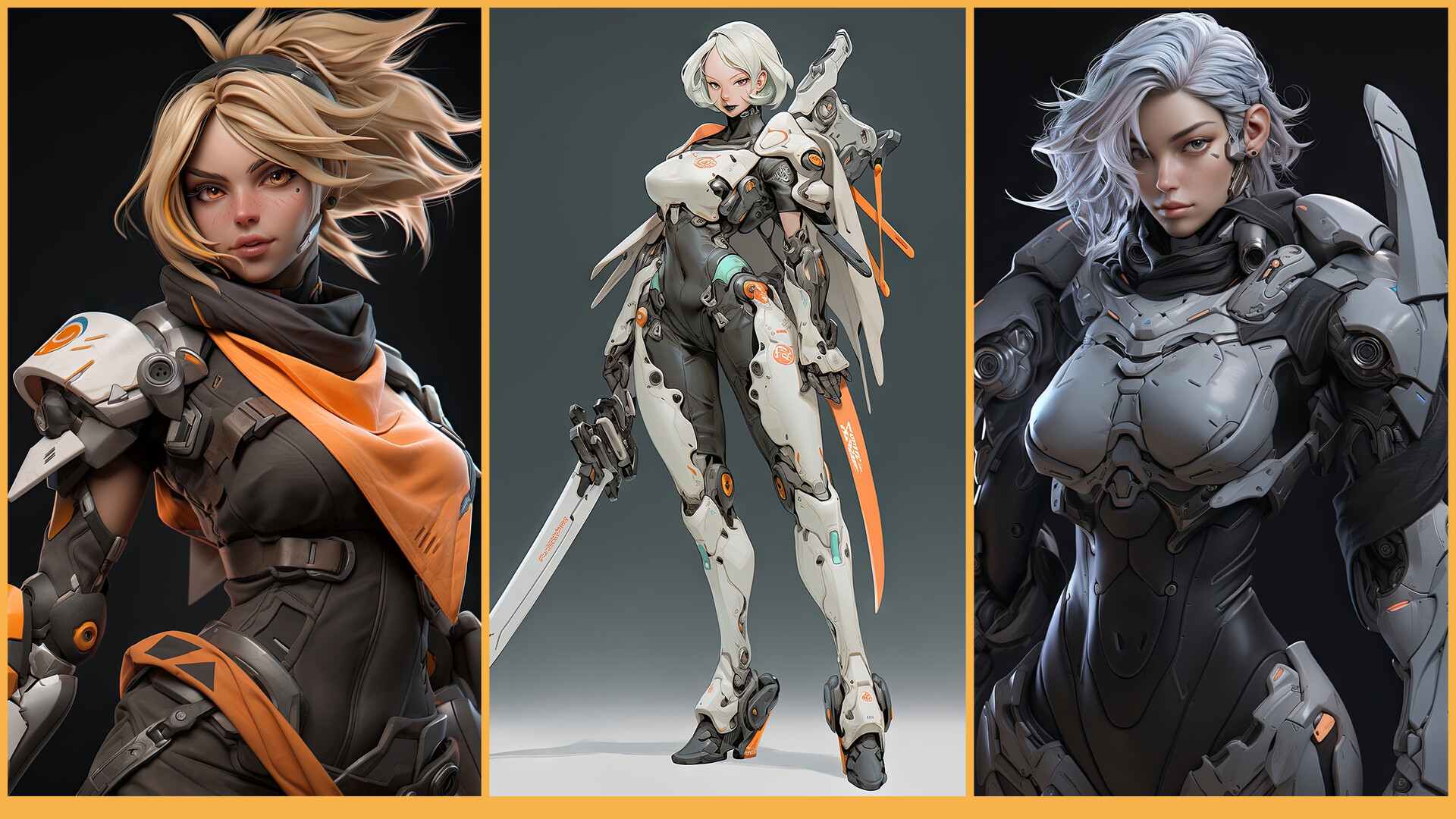 Artificial Dimension - 505 futuristic female fighter