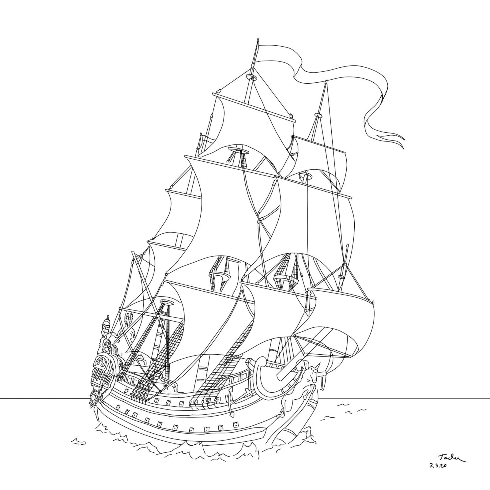 ArtStation - Fictional Ship-of-the-Line WIP