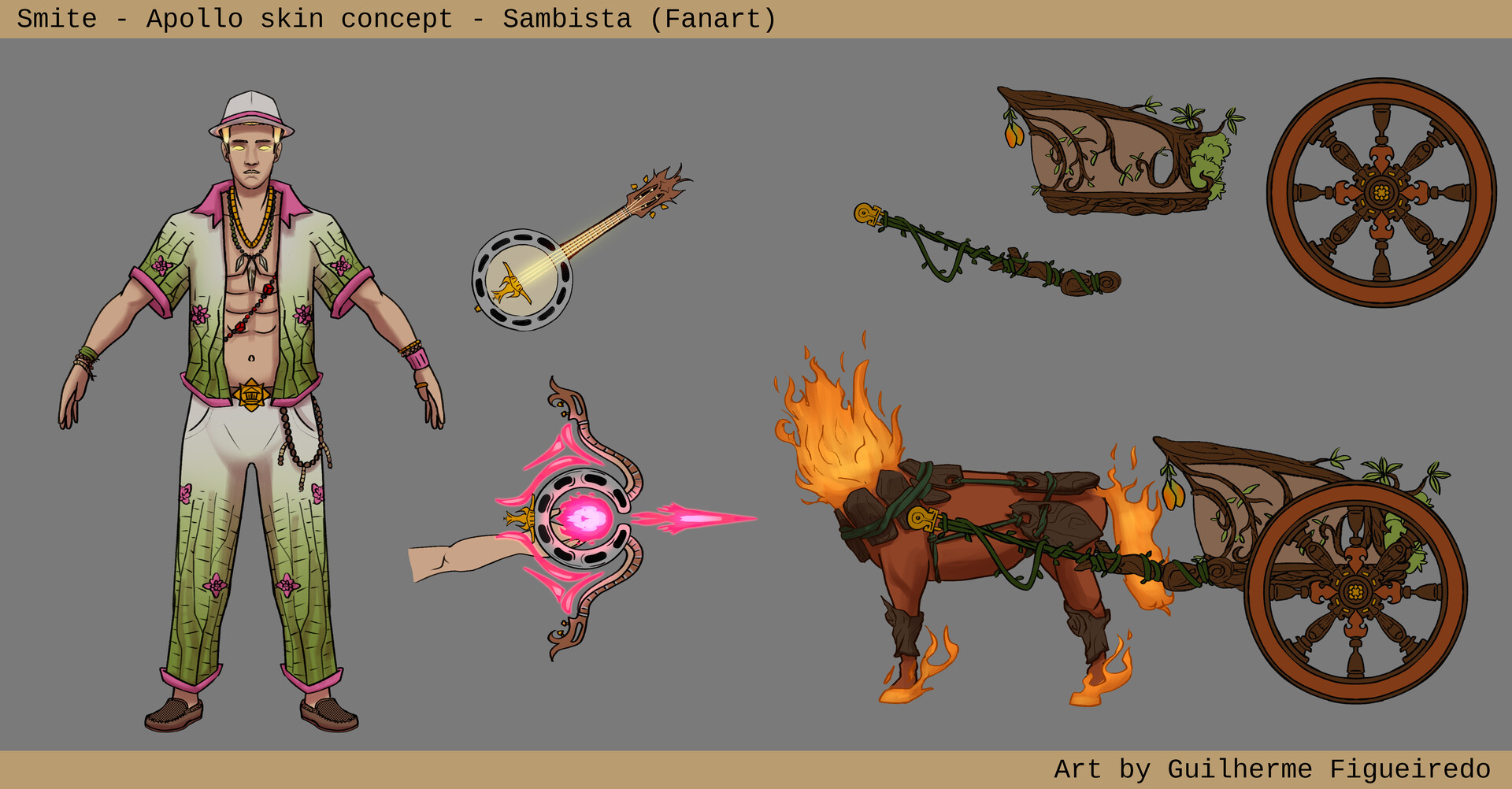 Guilherme Matta - SMITE - Apollo Sambista Skin (Fanart)