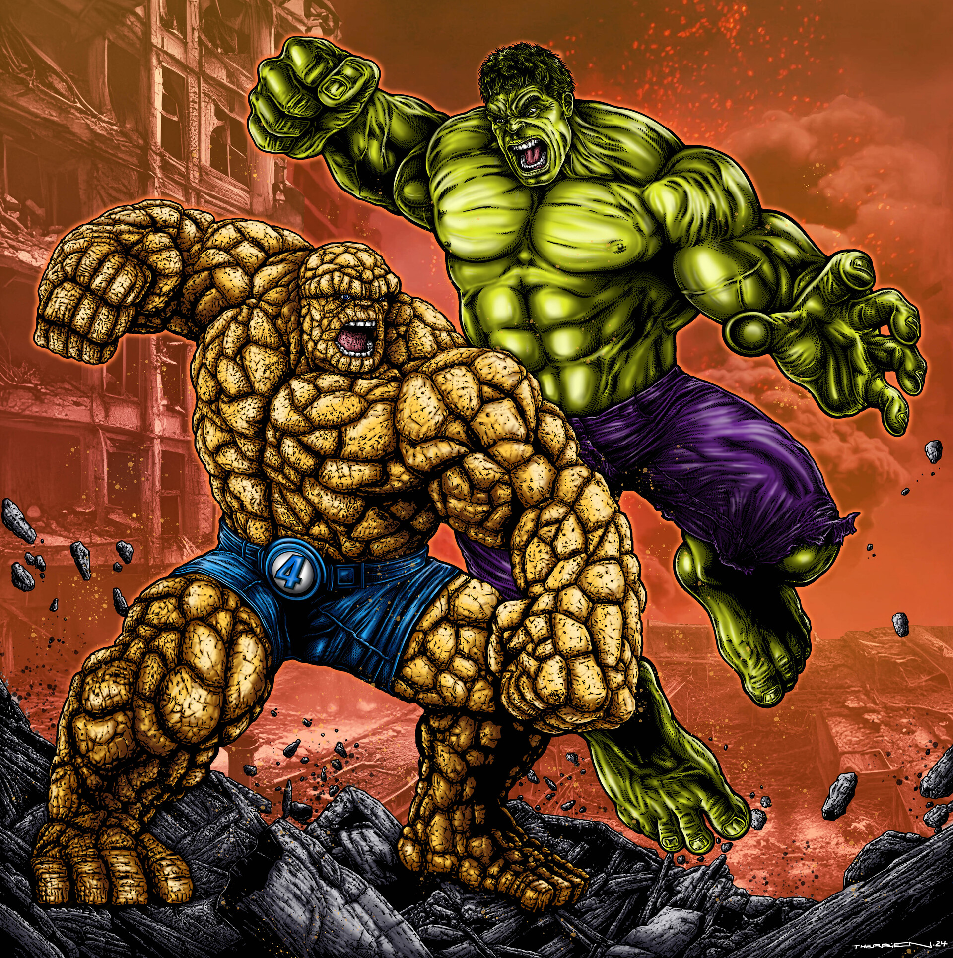 ArtStation - The Hulk versus The Thing