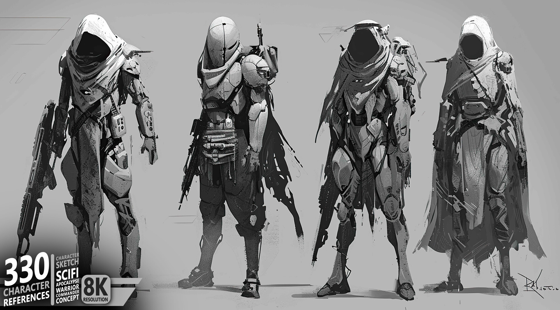 ArtStation - 330 Character Sketch-Scifi-Apocalypse-Concept-Warrior ...