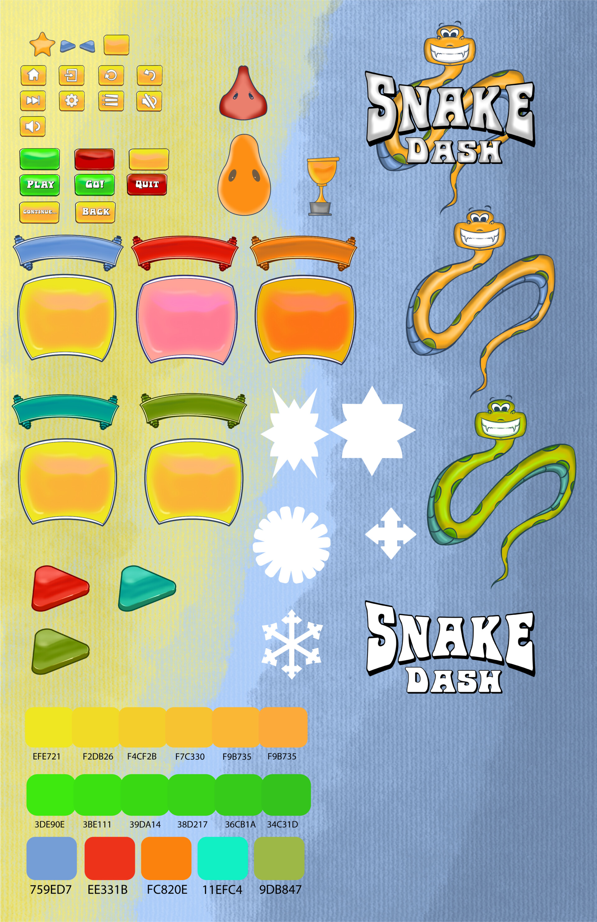 ArtStation - Snake Dash - 2d Hyper casual game art styles