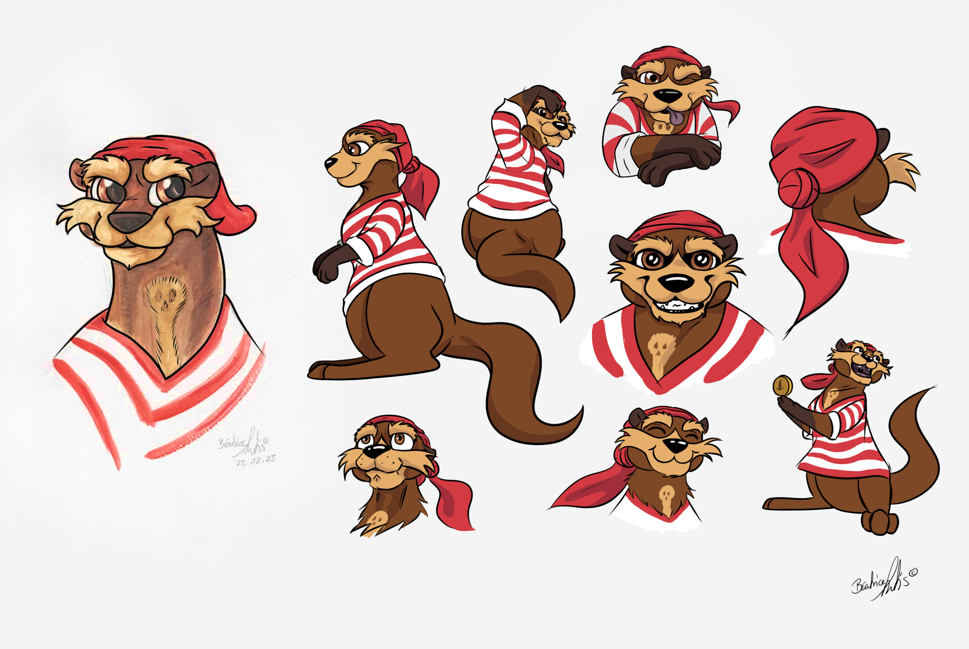 ArtStation - Otter character sheet