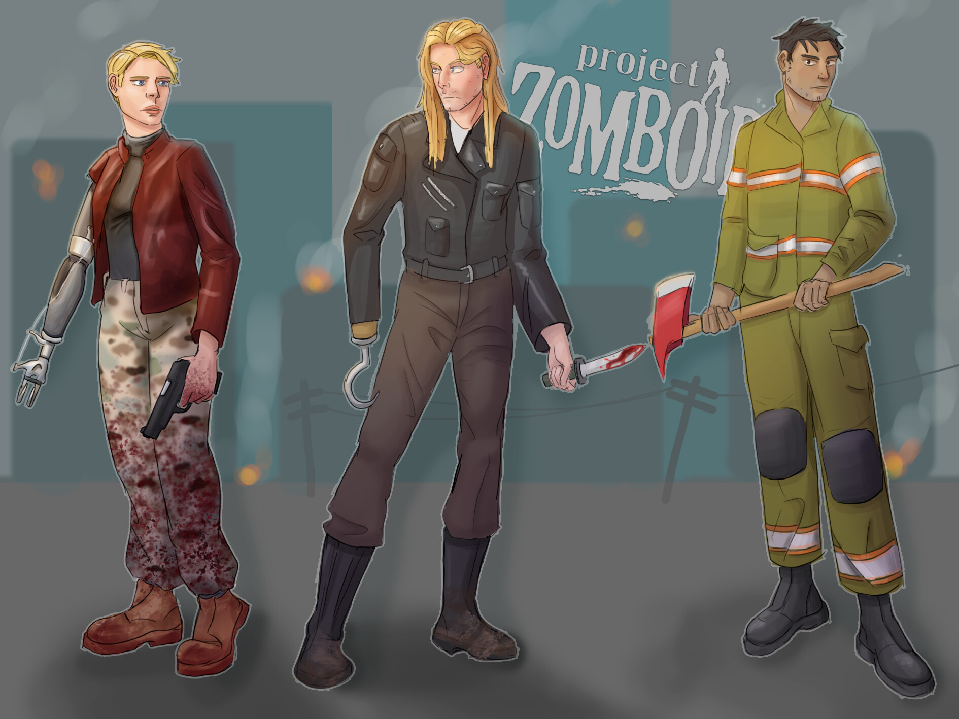 ArtStation - Maybe we can win this - Project Zomboid fan art
