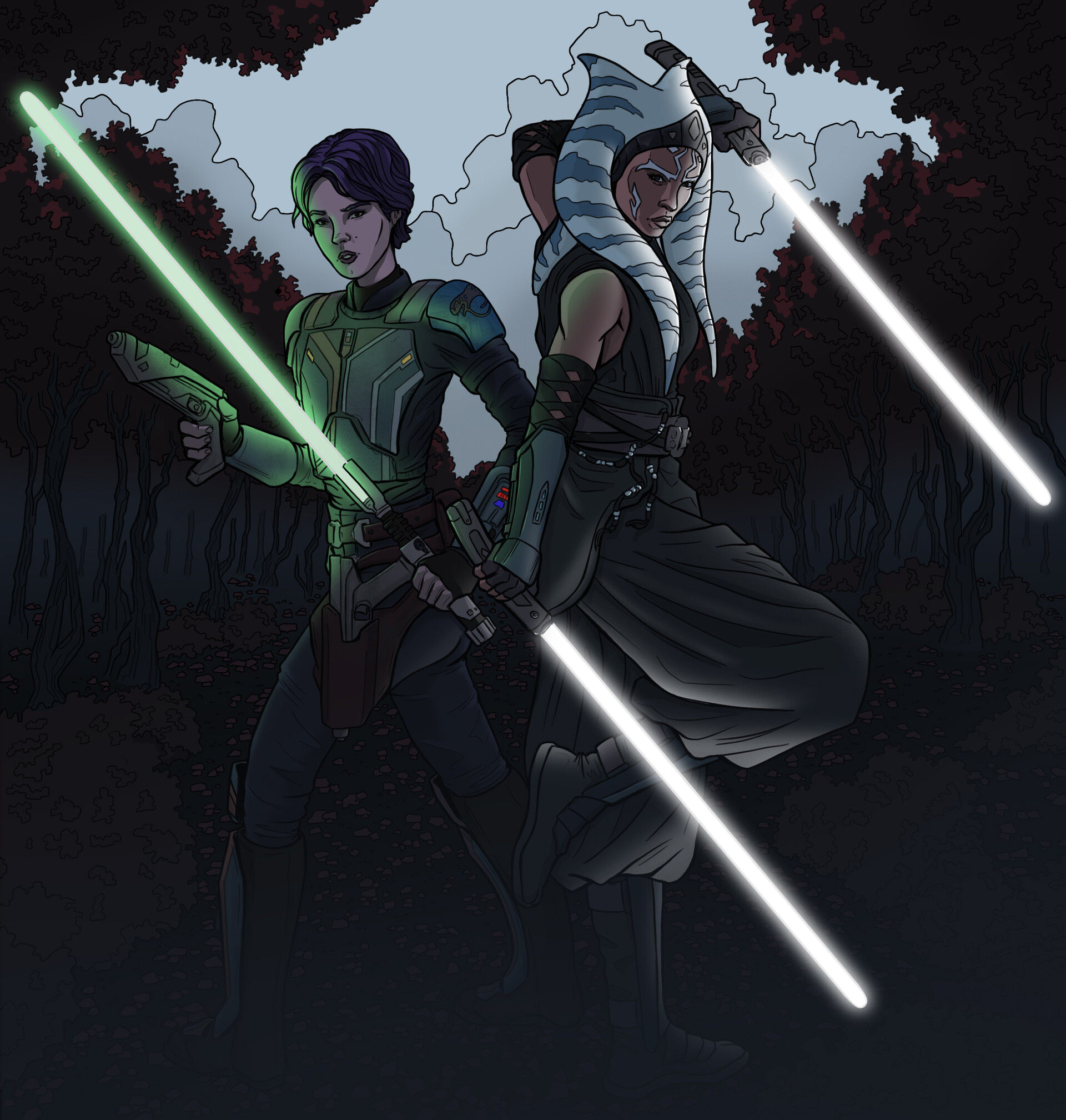 ArtStation - Sabine & Ahsoka on Seatos