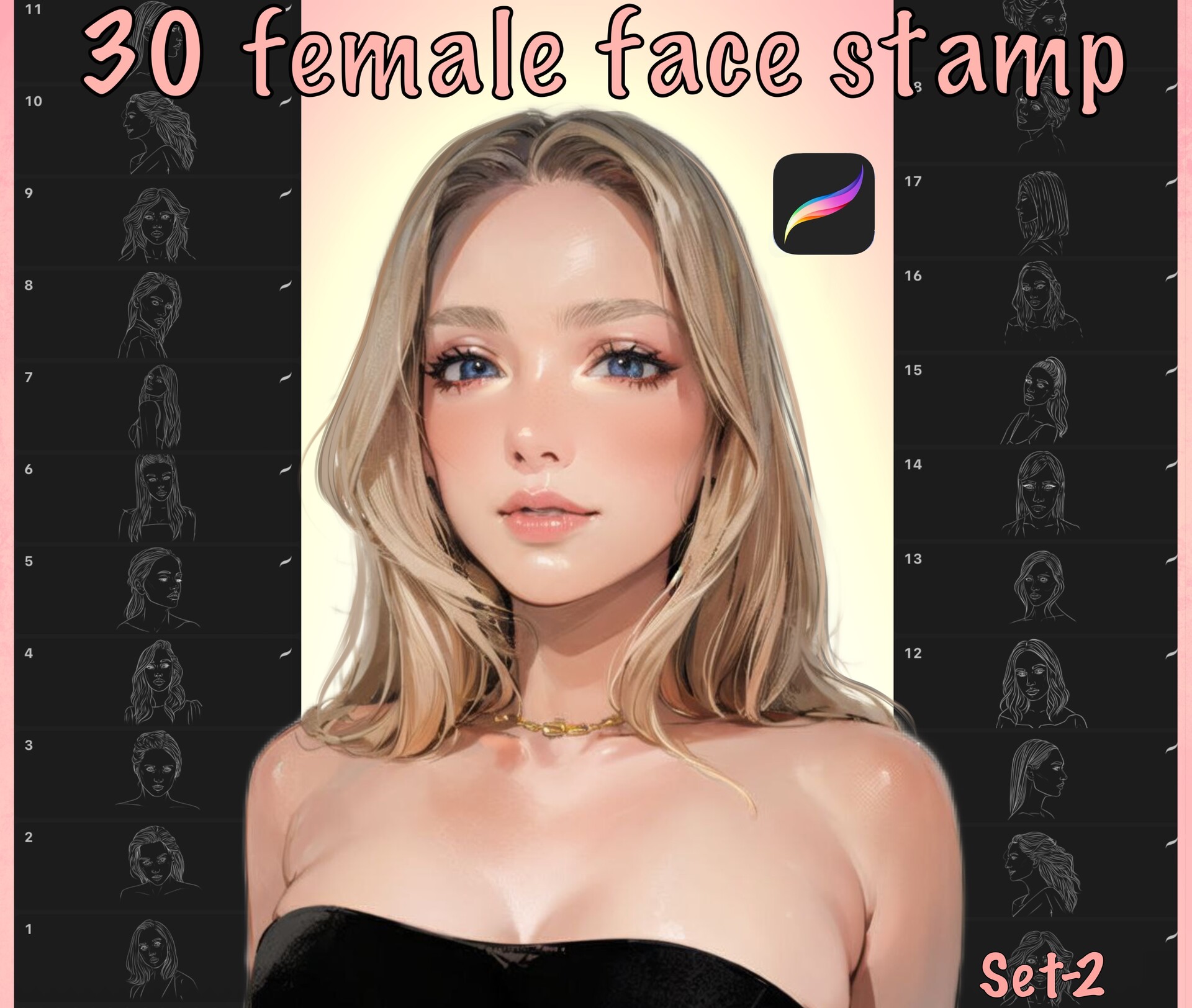 ArtStation - Procreate Female Face Stamp