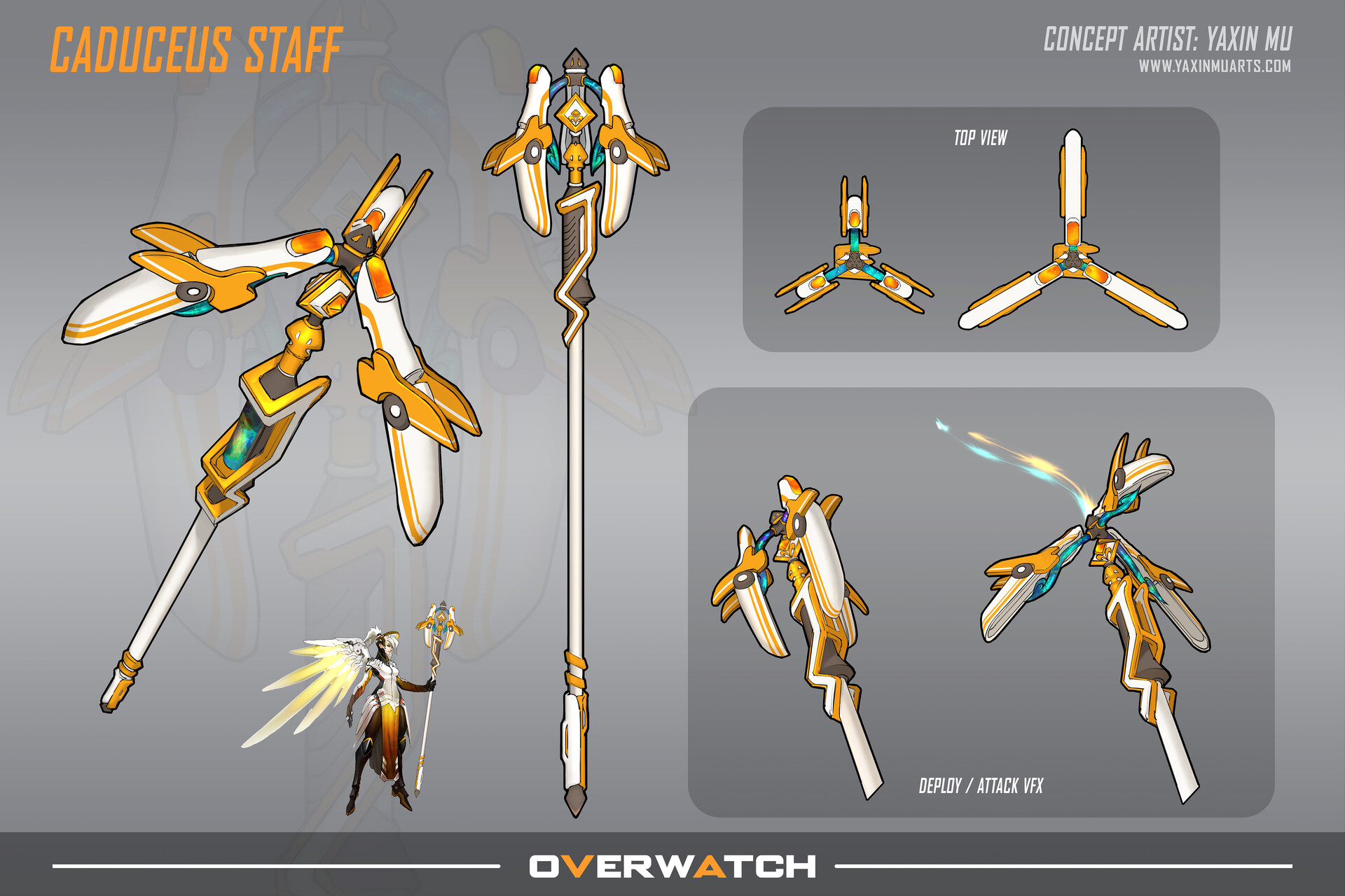 ArtStation - Overwatch Fan Art of Mercy's Caduceus Staff Design