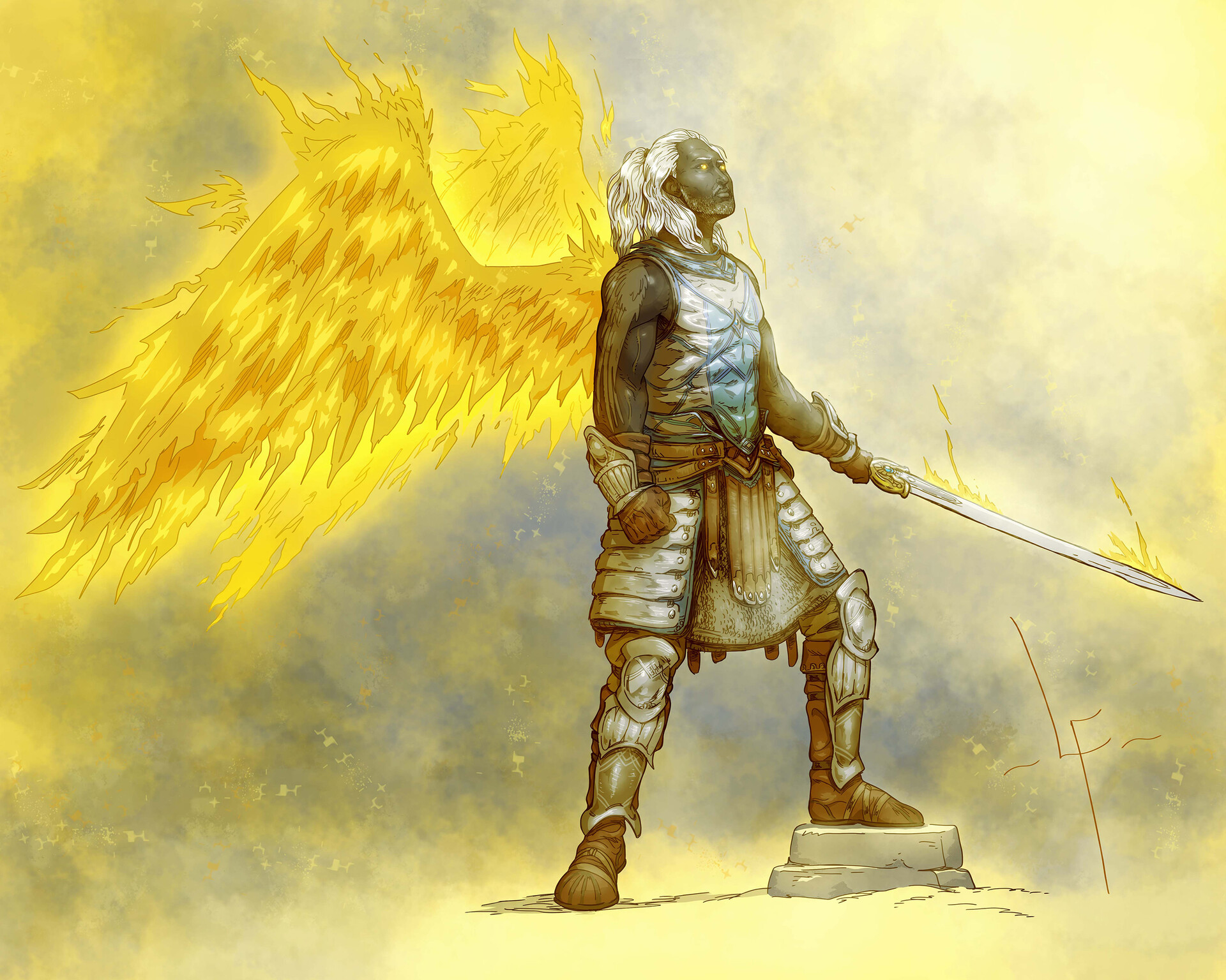 ArtStation - Aasimar paladin with winged power