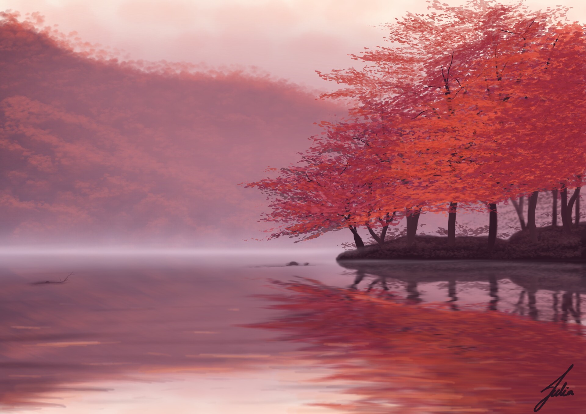 ArtStation - Fall Sunset