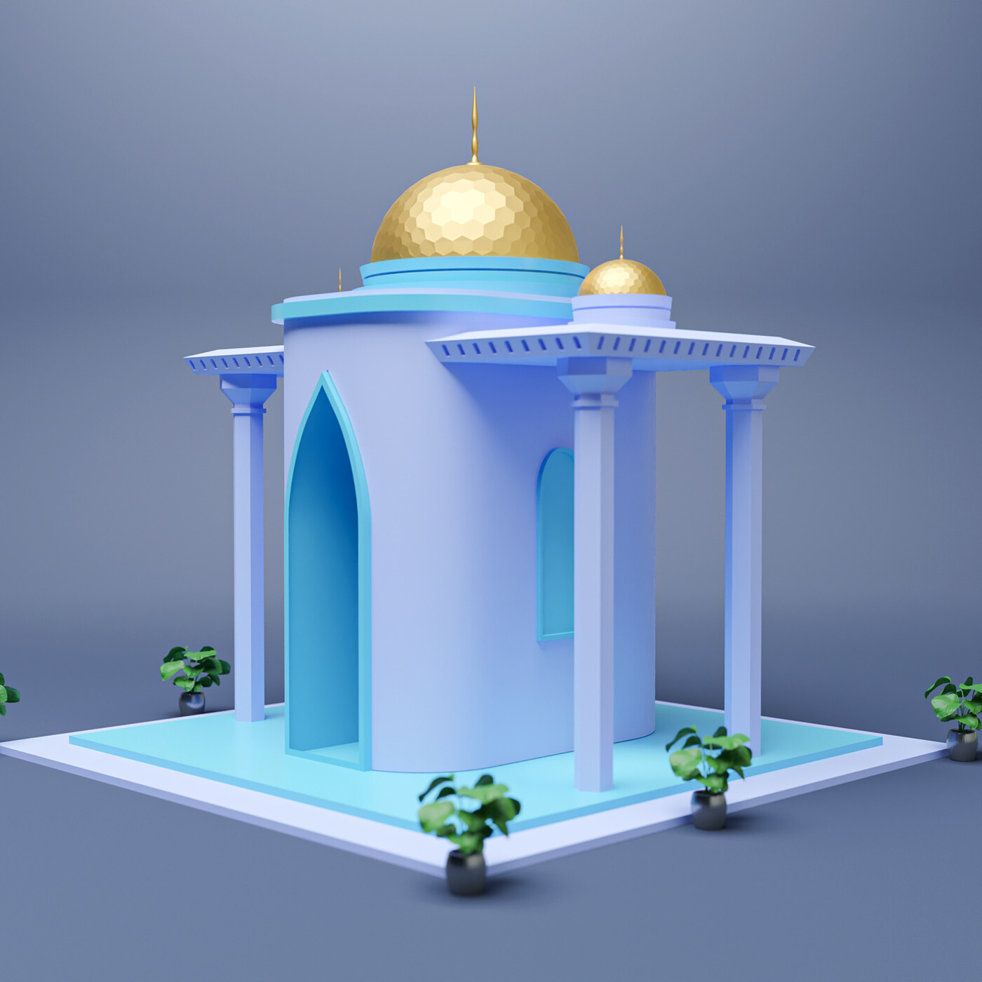 ArtStation - mosque 3d concept art - masjid 3d