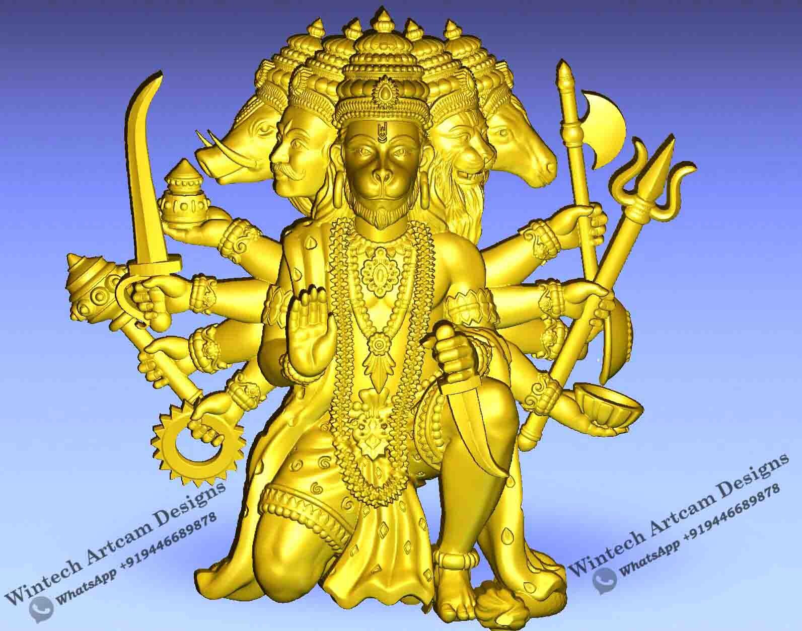 Krishnaa - CNC Artcam at its Finest: A Panchamukhi Hanuman Design for ...