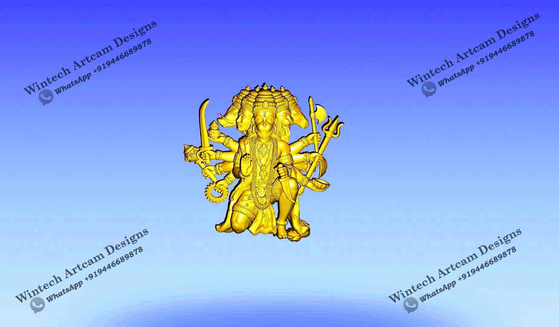Krishnaa - CNC Artcam at its Finest: A Panchamukhi Hanuman Design for ...