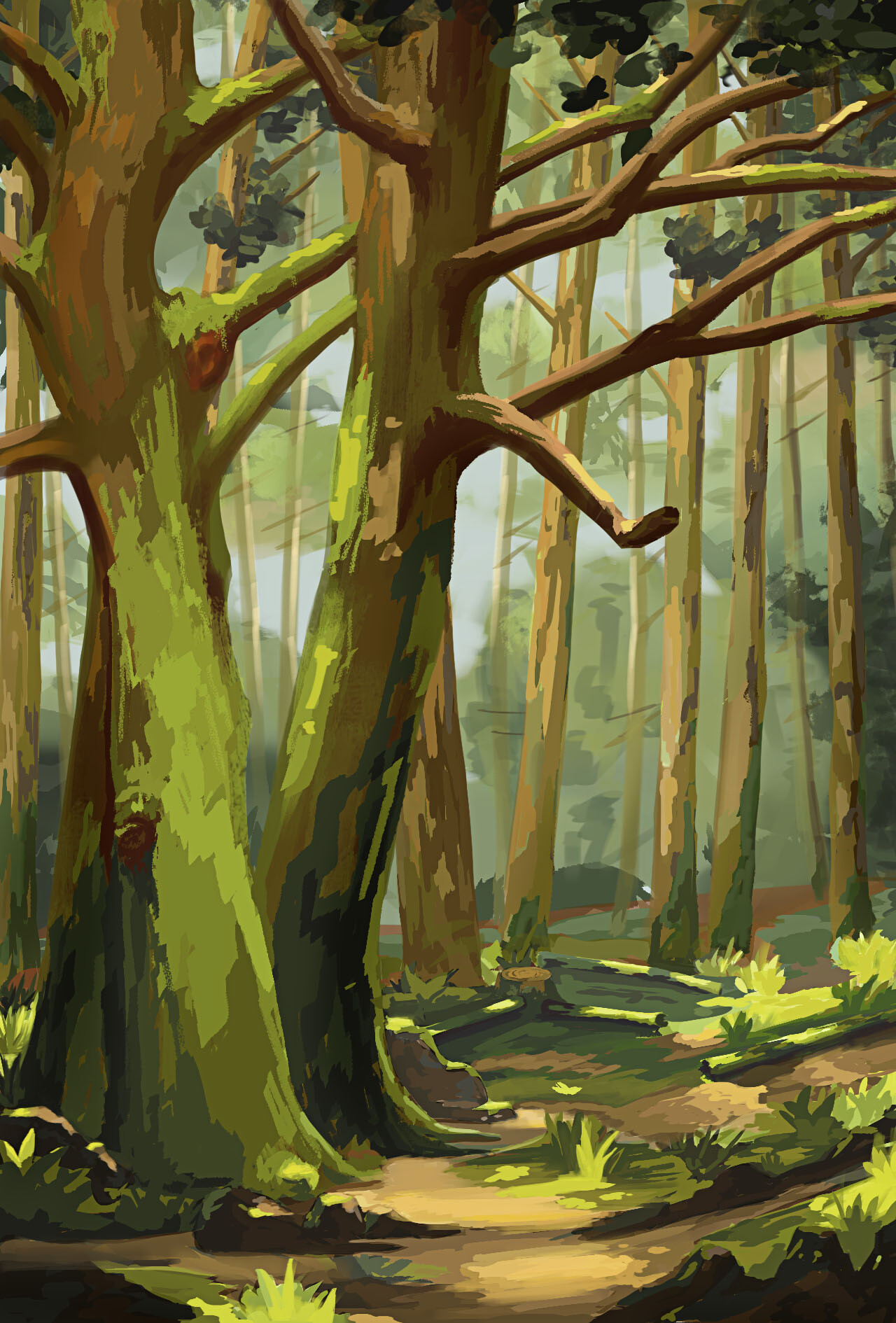 forest colour drawing