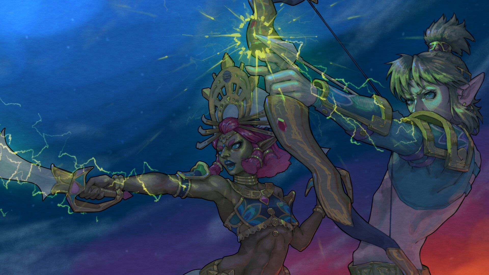 ArtStation - Riju and Link - Tears of the Kingdom