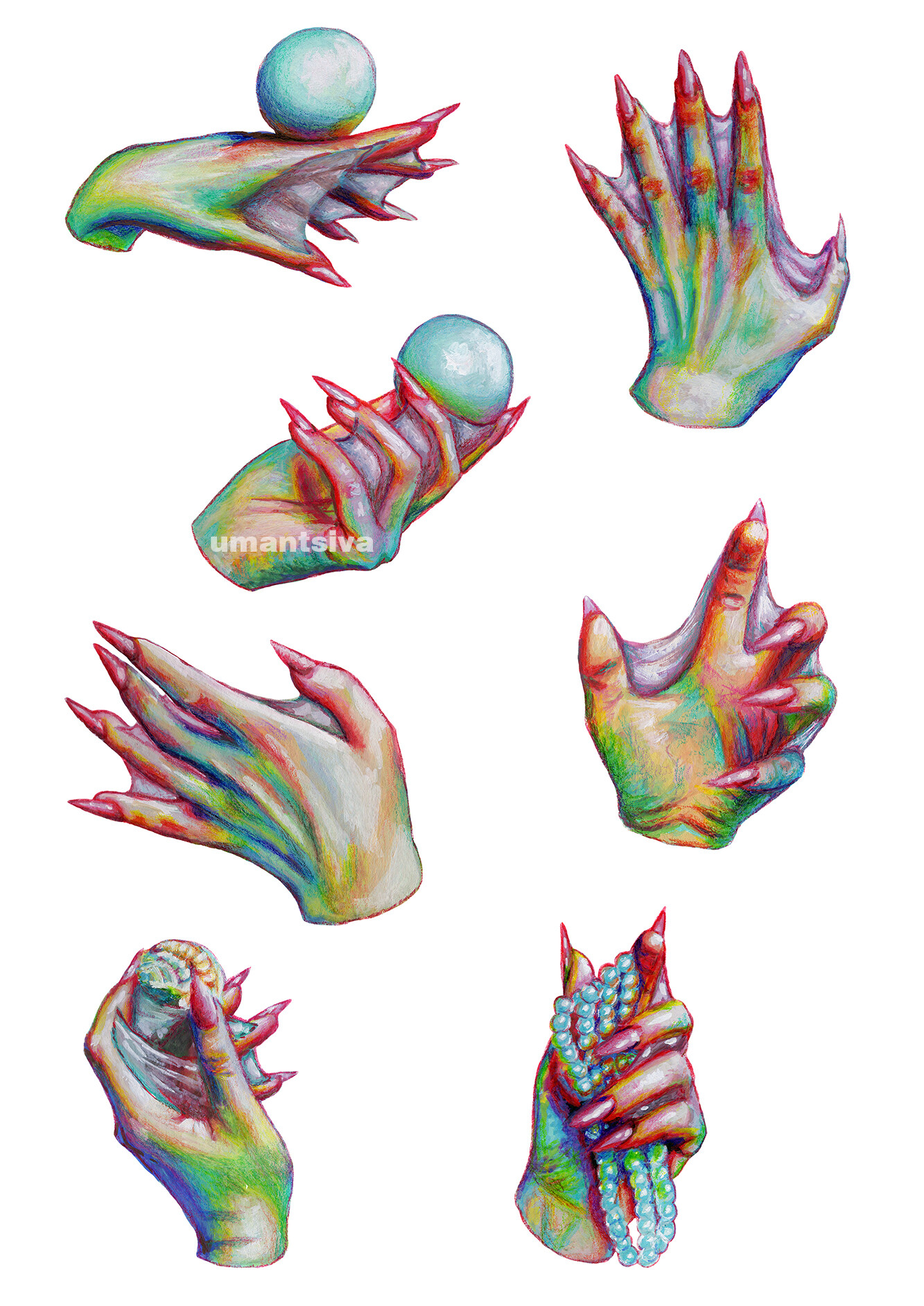 umantsiva - Mermaid hands Study